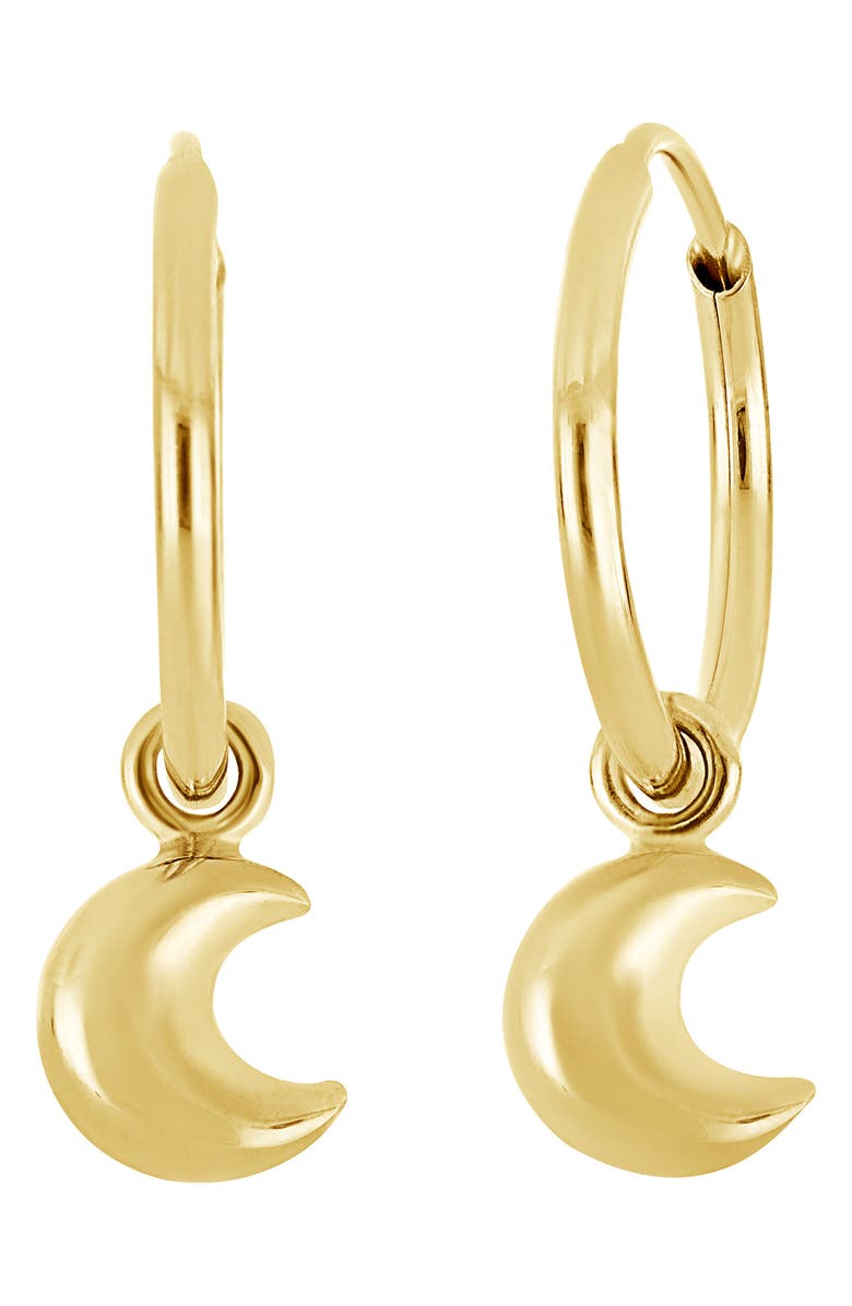 Bony Levy 14K Yellow Gold Half Moon Drop Huggie Hoop Earrings ...