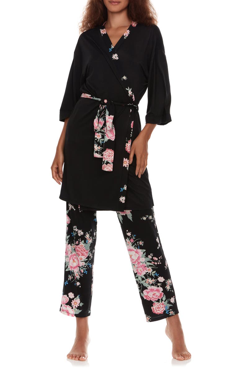 Flora Nikrooz Payton Wrap Robe, Tank & Pants Pajamas | Nordstromrack