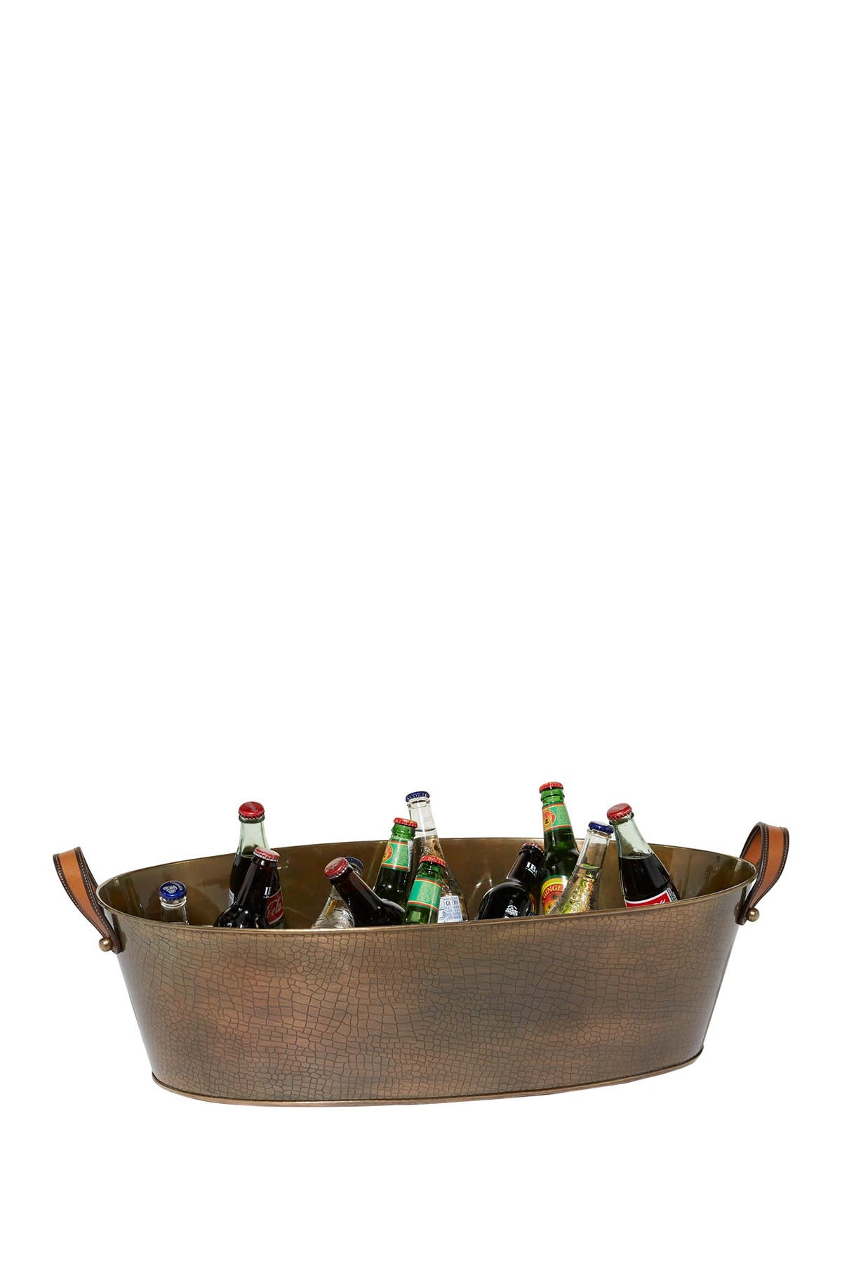 SONOMA SAGE HOME Bronze Metal Long Ice Bucket with Leather Strap ...