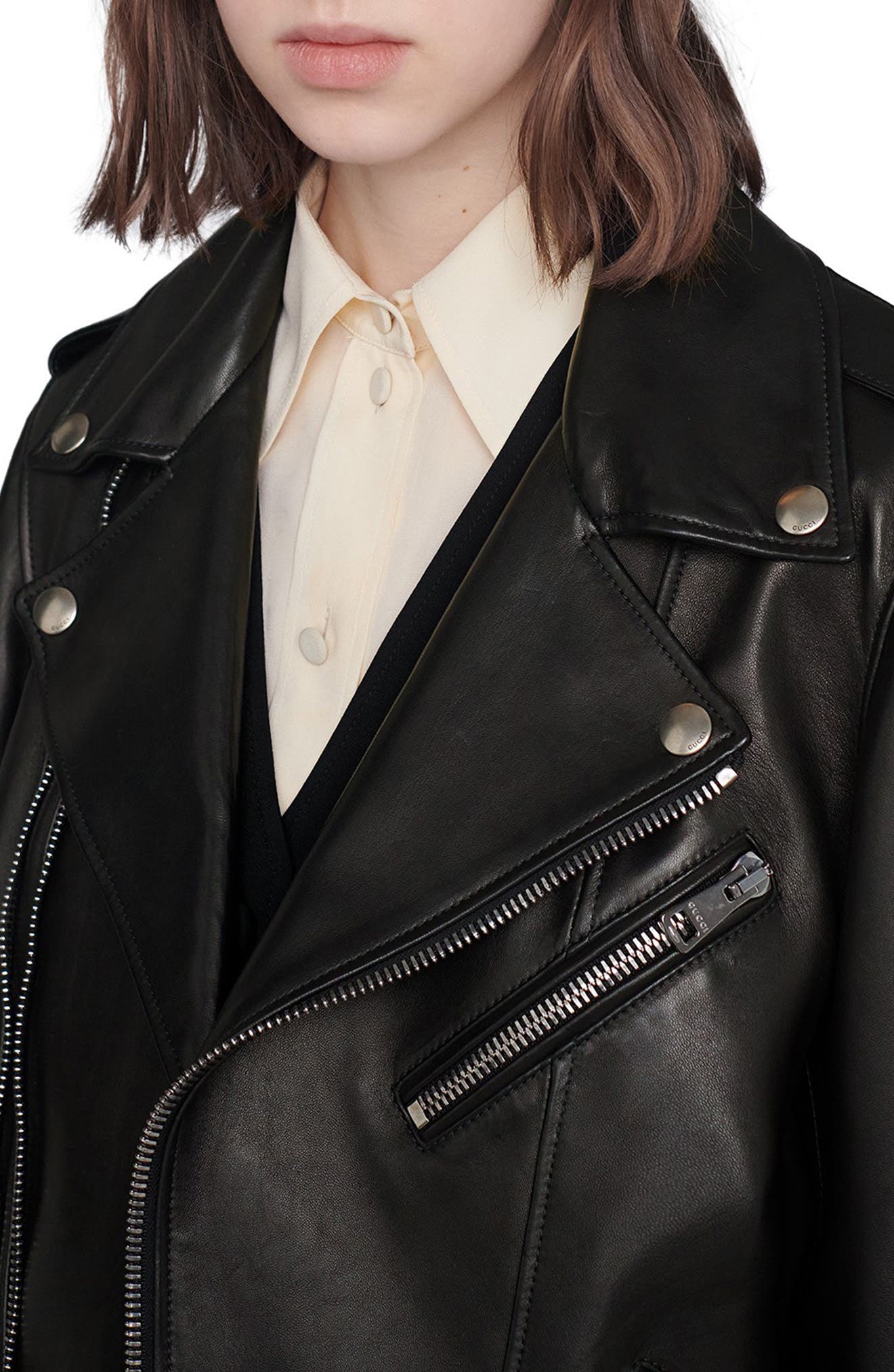 Gucci Leather Biker Jacket | Nordstrom