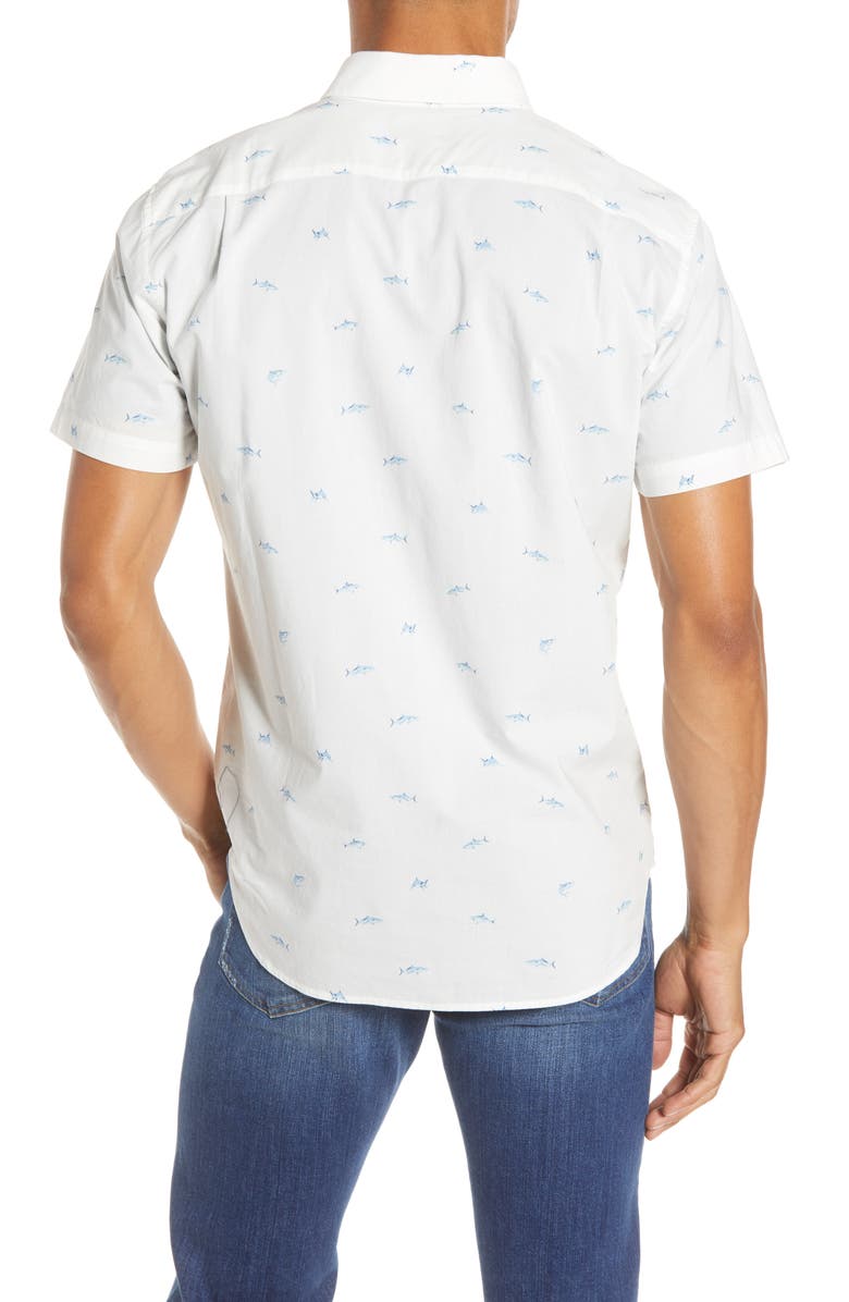 Bonobos Slim Fit Print Shark Short Sleeve Button-Down Shirt | Nordstrom