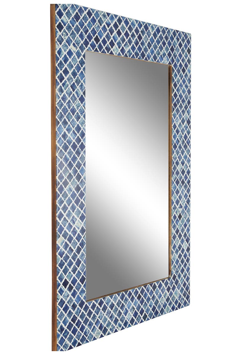 WILLOW ROW Blue Wood Quatrefoil Wall Mirror | Nordstromrack