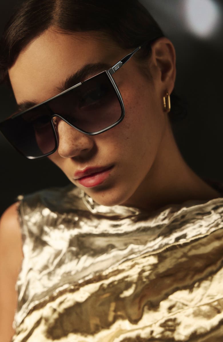 QUAY Nightfall 142mm Chrome Shield Sunglasses | Nordstromrack