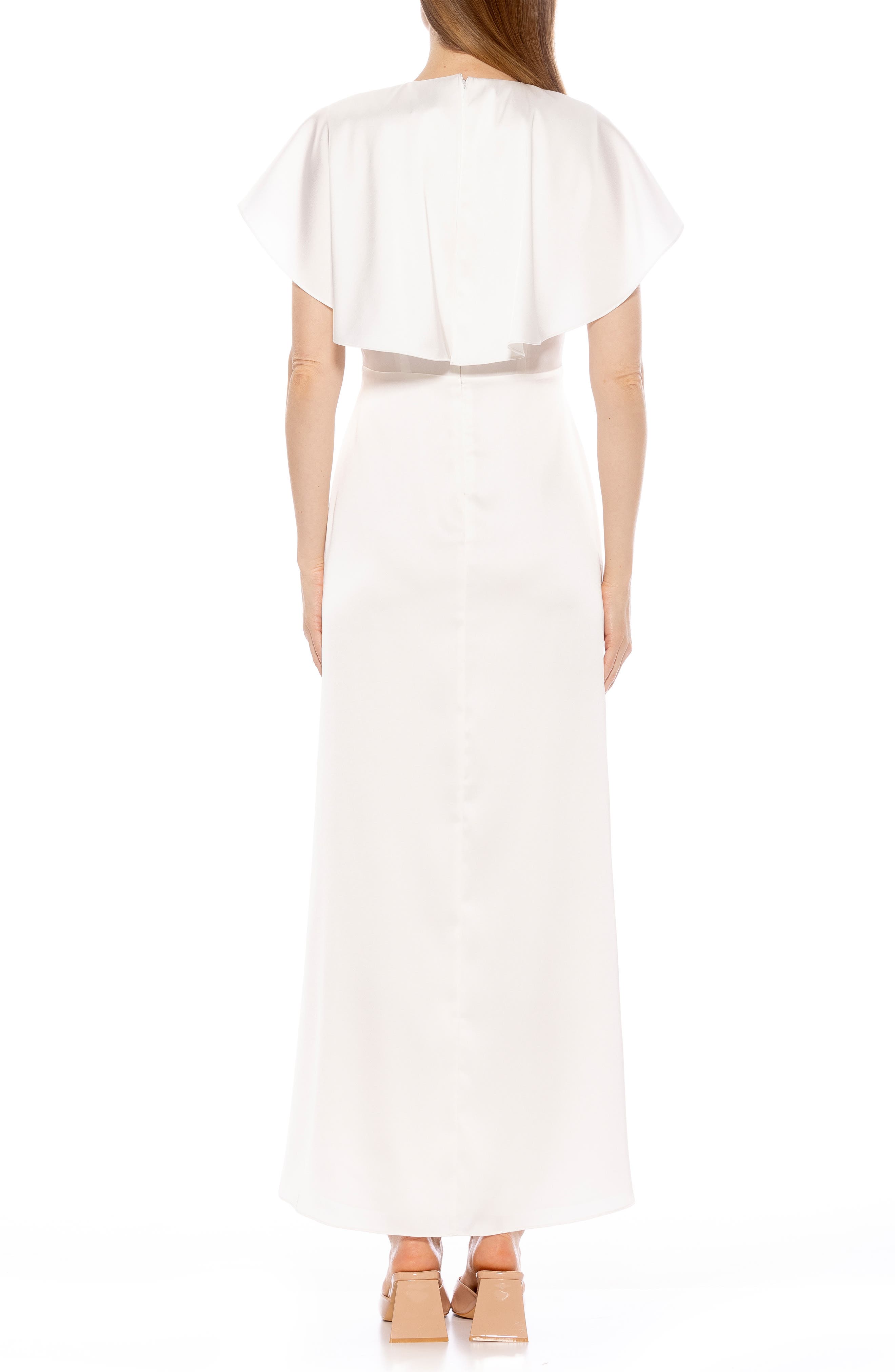 Alexia Admor Danica Capelet Sleeve Satin Maxi Dress | Nordstromrack