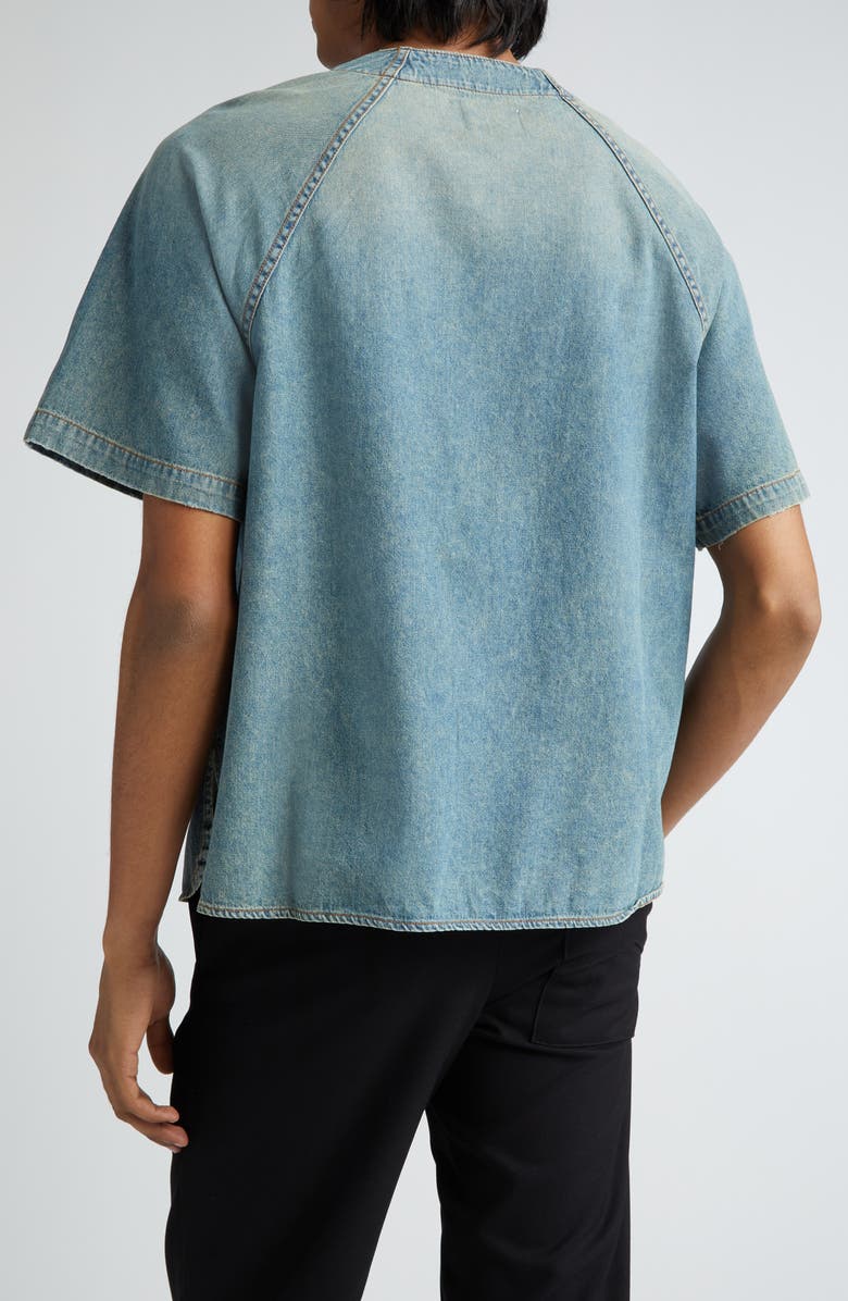 Rhude Embroidered Logo Denim Baseball Shirt | Nordstromrack