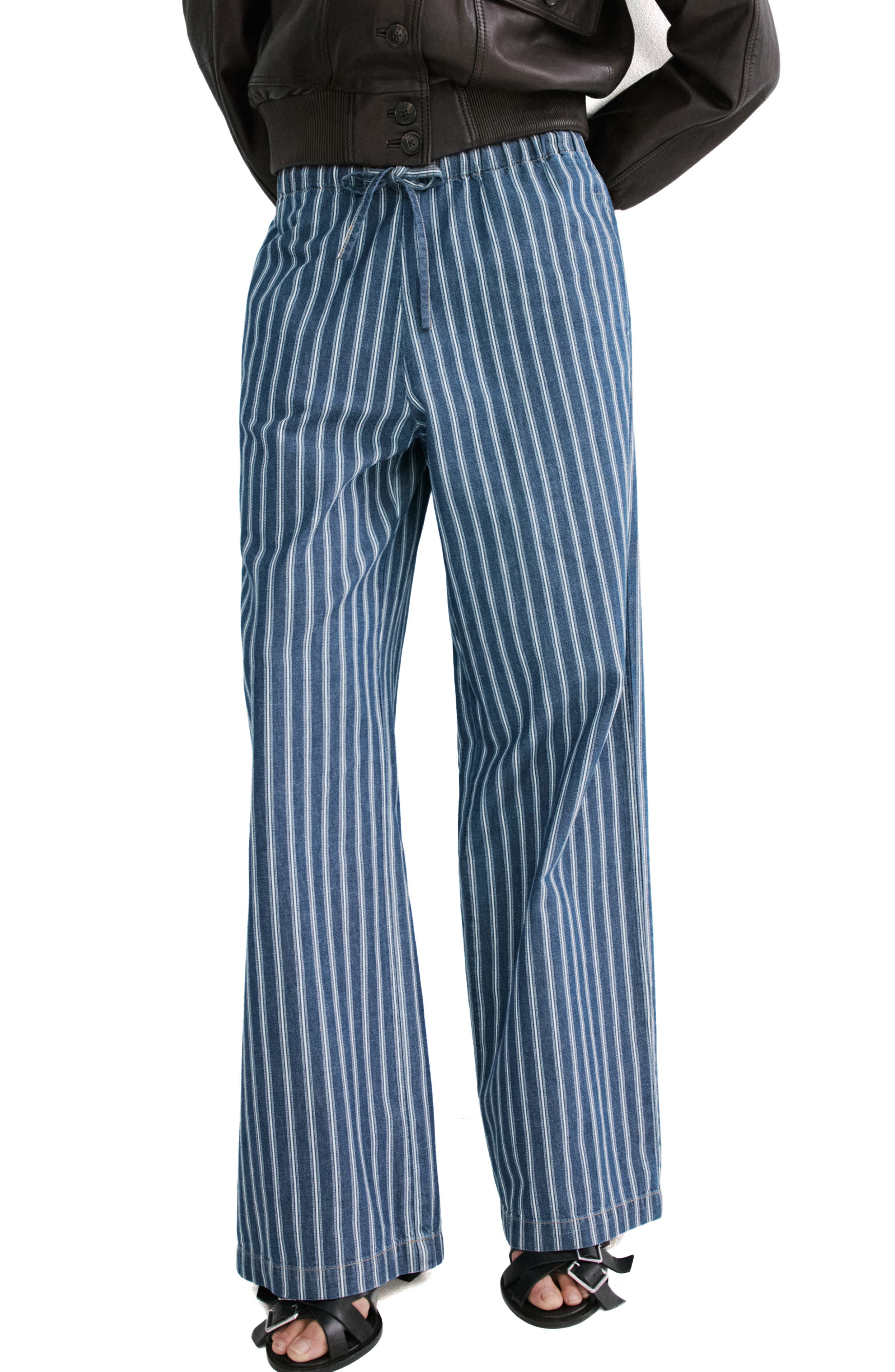 MANGO Drawstring Straight Leg Pants | Nordstrom