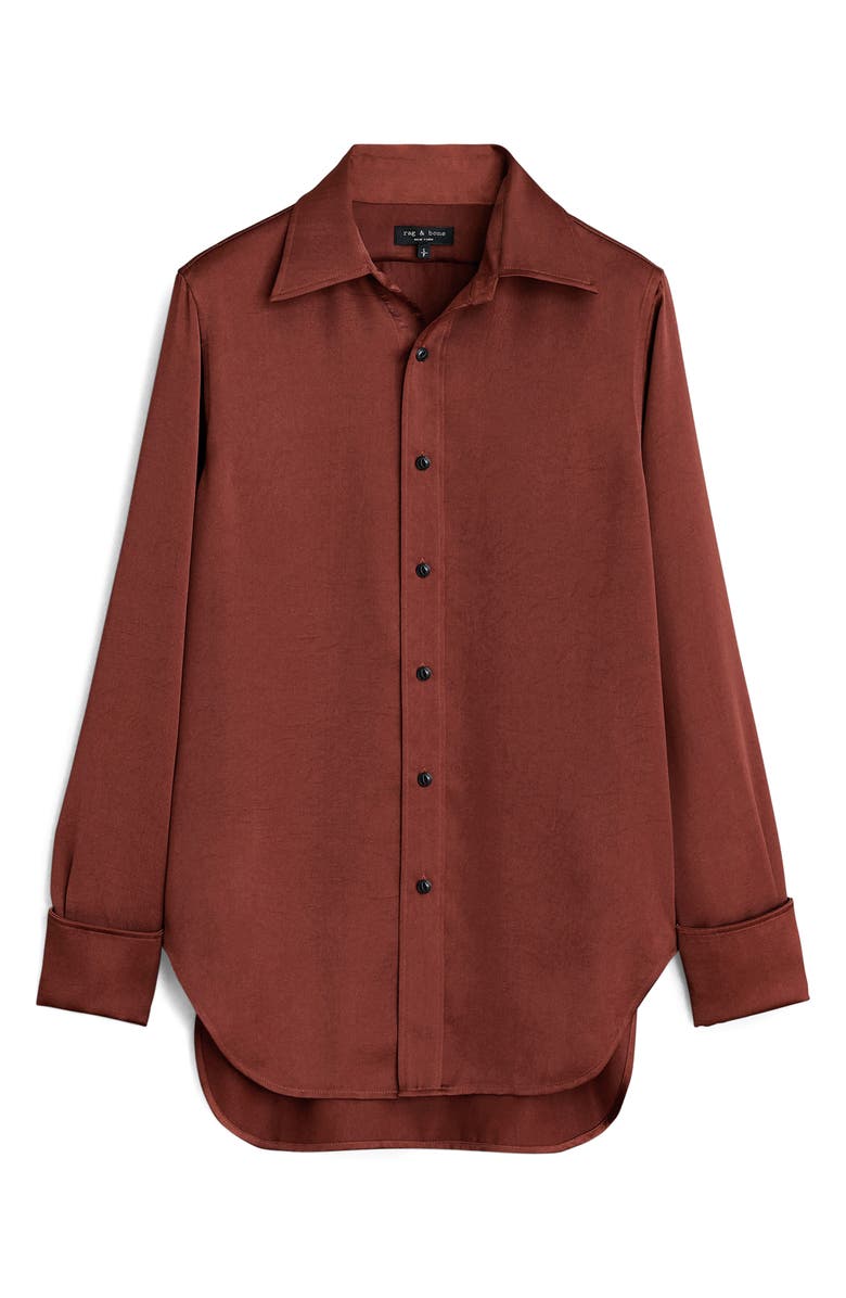 rag & bone Delphine Silk Blend Satin Button-Up Shirt | Nordstromrack