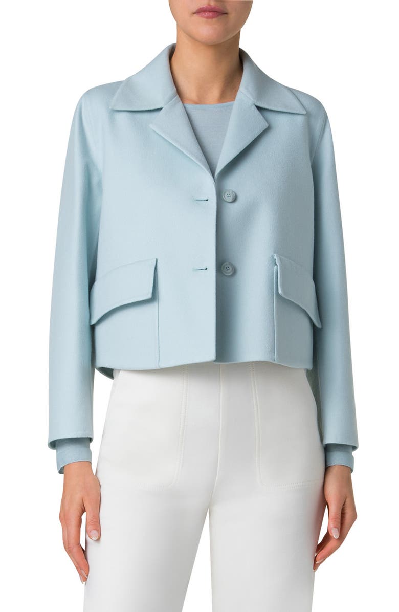 Akris Wes Cashmere Double Face Crop Jacket | Nordstrom