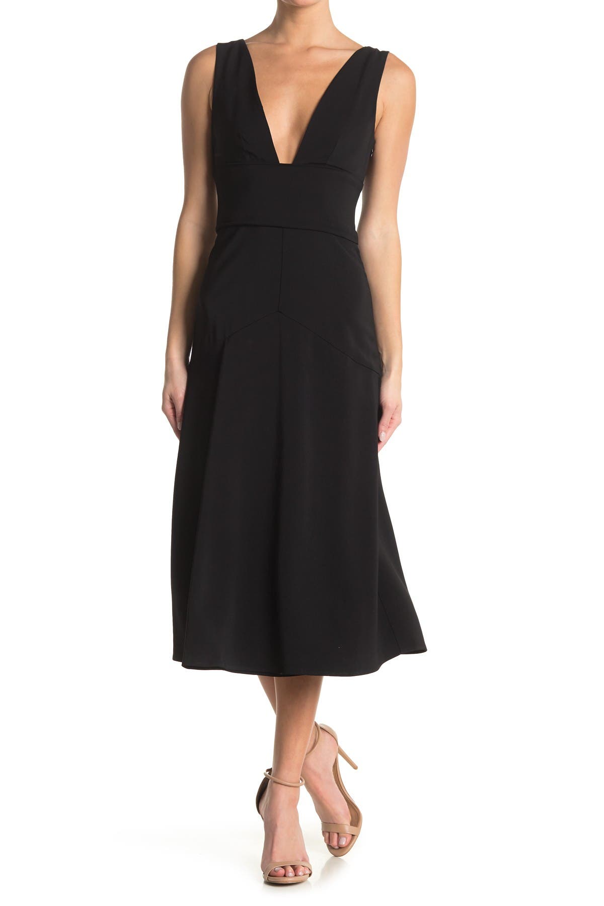 Reiss Adele Plunge Neck Midi Dress | Nordstromrack