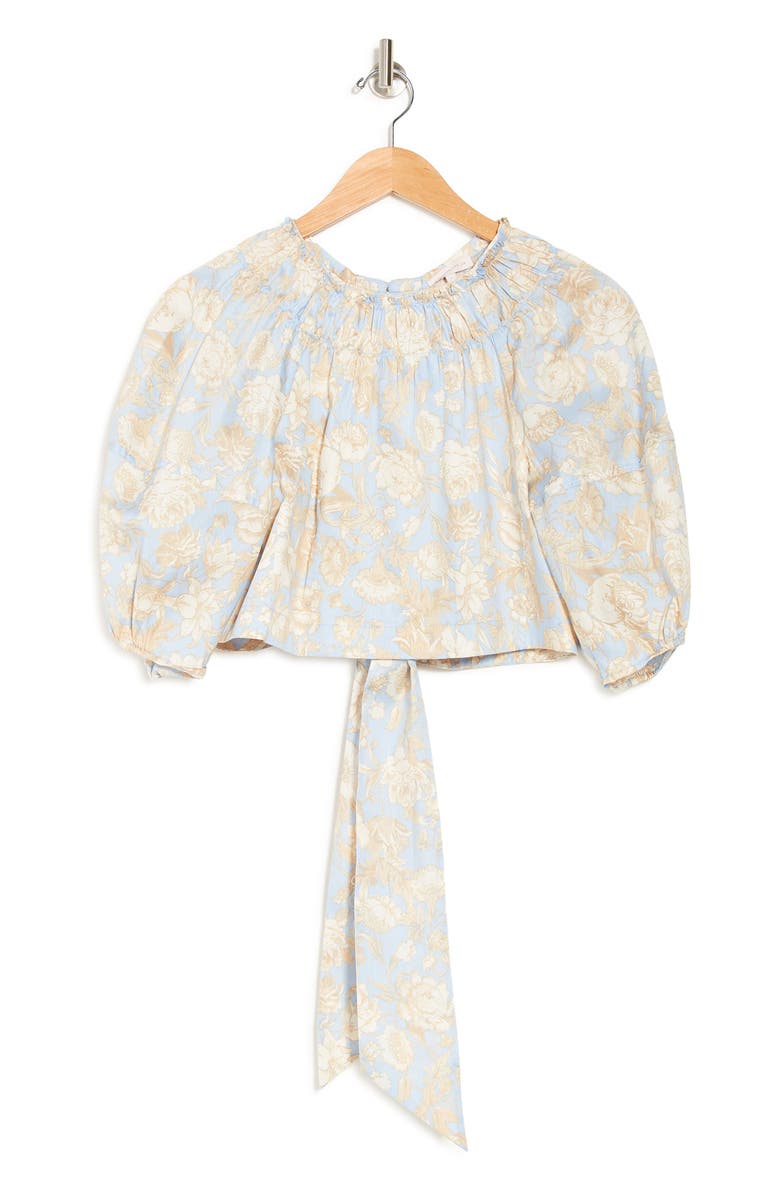 Rebecca Taylor Satin Puff Sleeve Tie Back Blouse | Nordstromrack