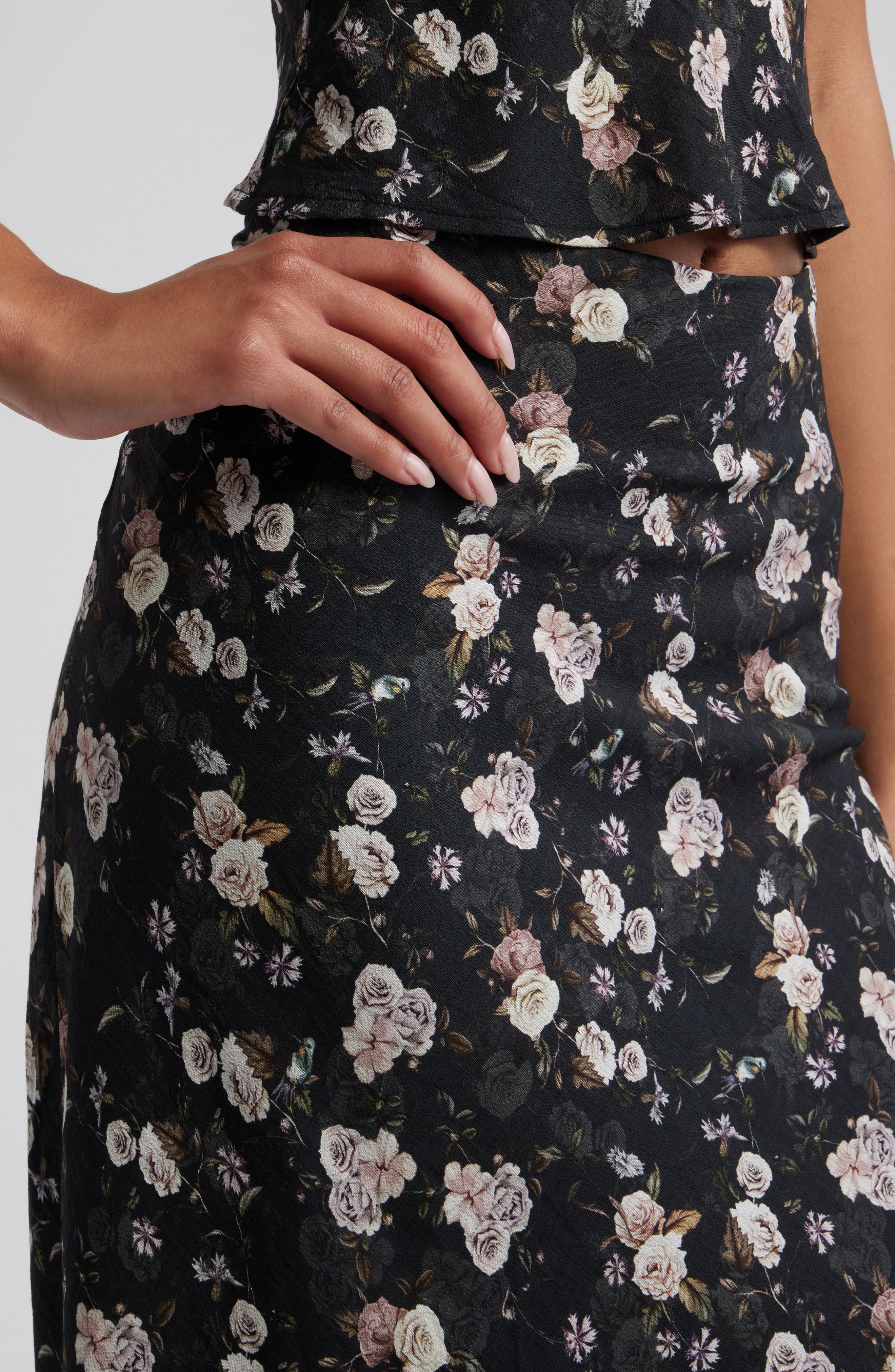 Petal & Pup Giarda Floral Print Crinkle Maxi Skirt | Nordstrom