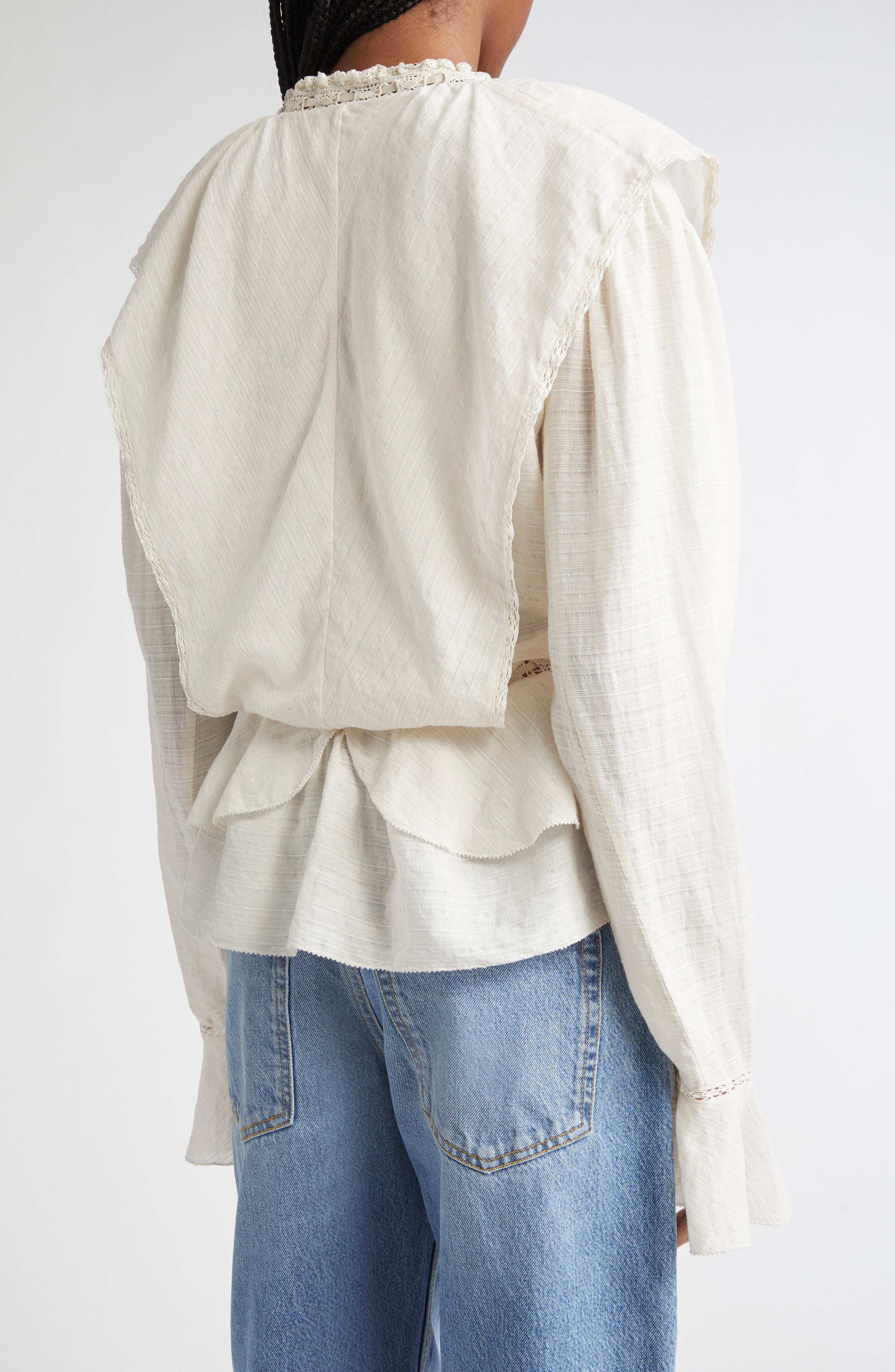 Isabel Marant Étoile Damienne Cotton & Linen Blend Peplum Top | Nordstrom