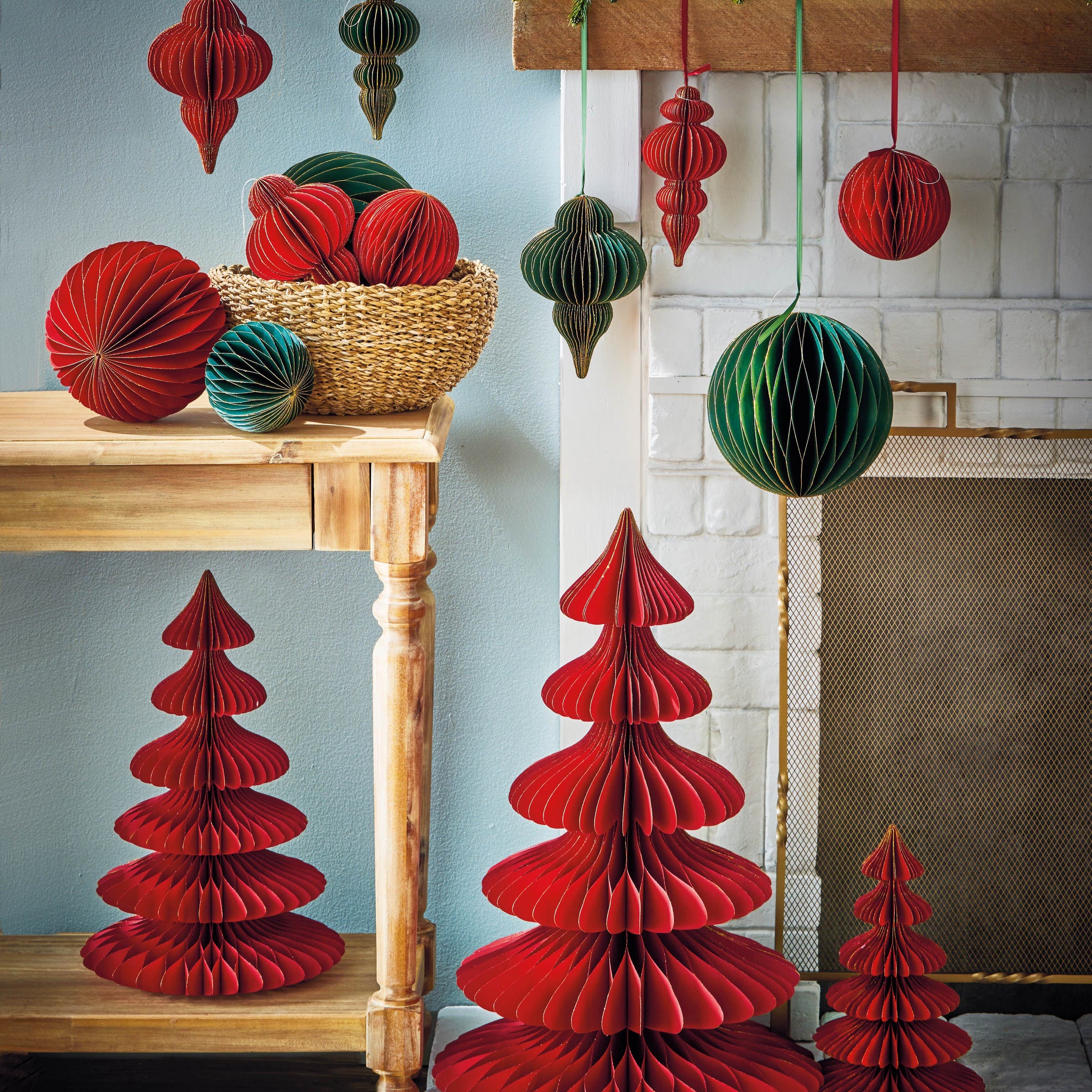 tag Glimmer Paper Finial Decor Tall Green Tree Ornaments | Nordstrom