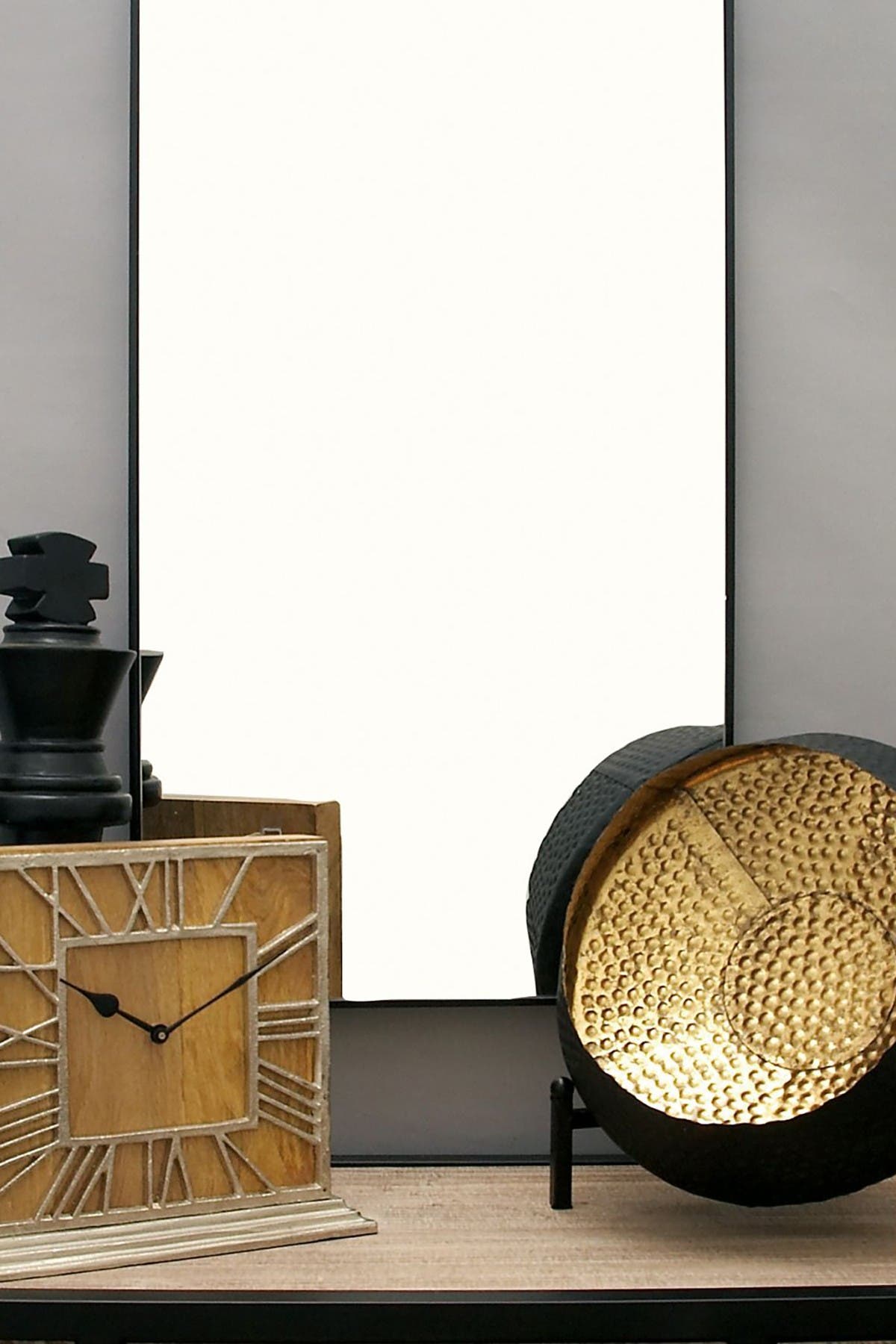 VIVIAN LUNE HOME Black Wood Rectangle Shaped Wall Mirror with Thin ...