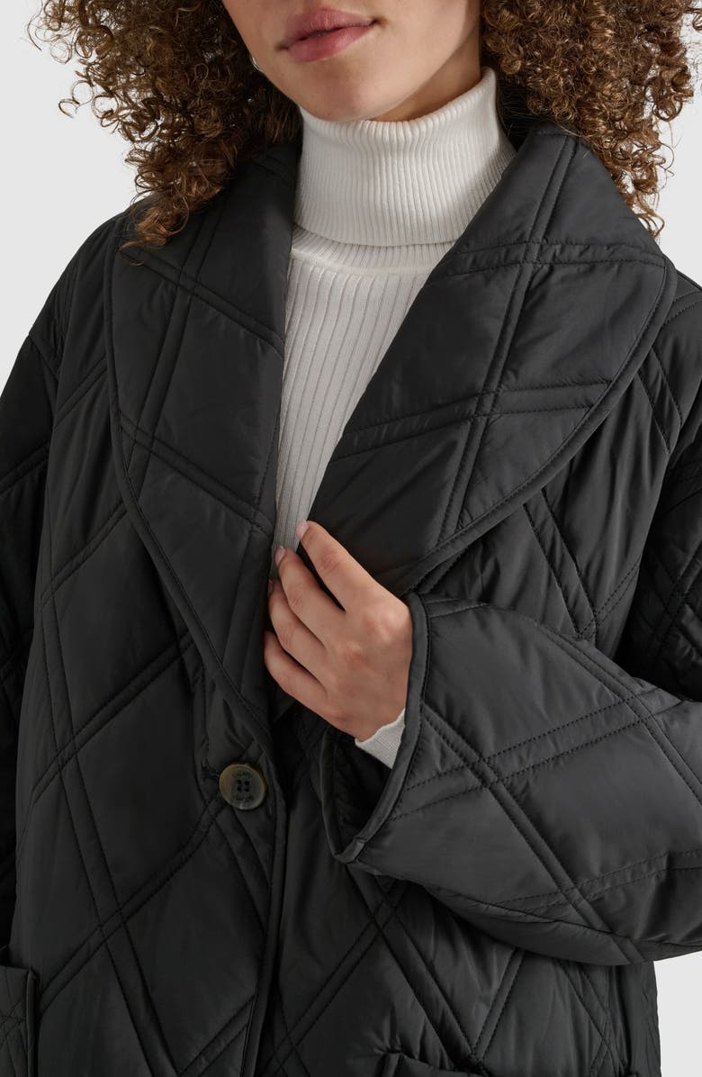 DKNY Diamond Quilted Longline Jacket | Nordstromrack