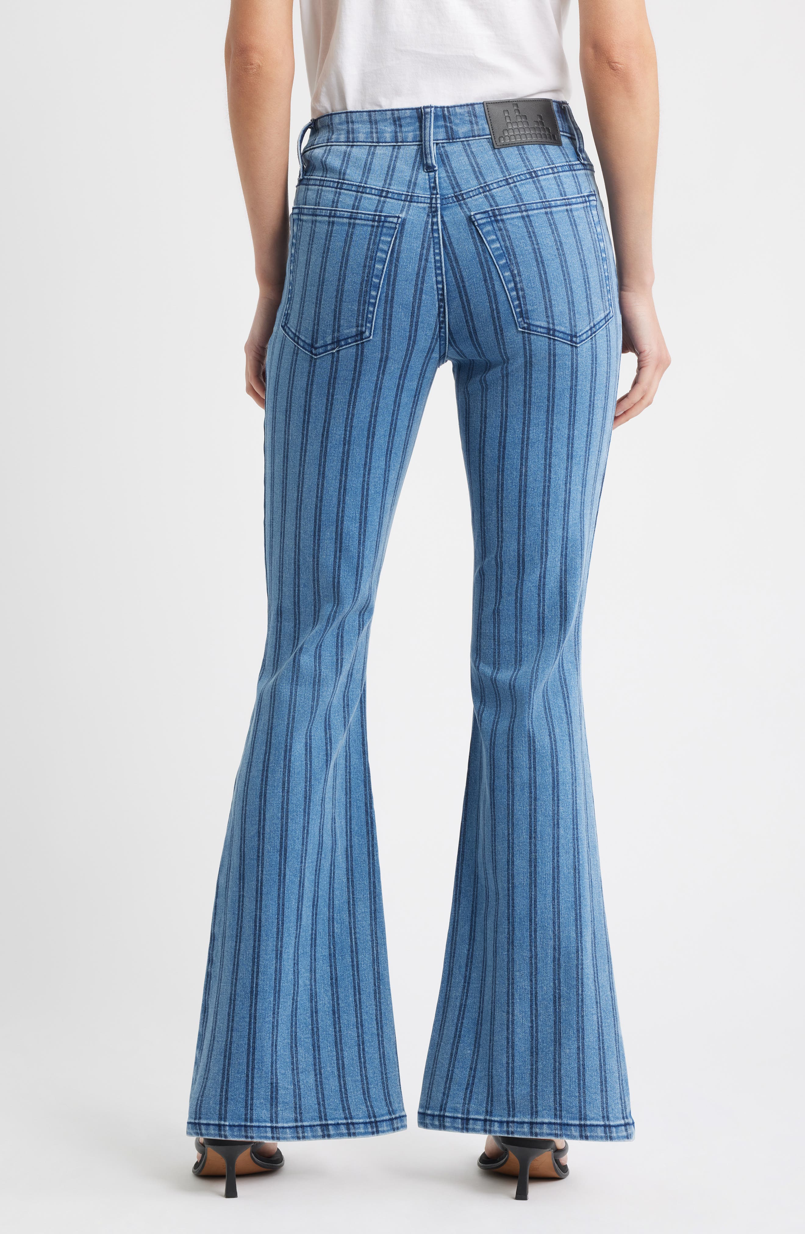 CITY BLUES Eiffel Stripe Flare Jeans | Nordstromrack