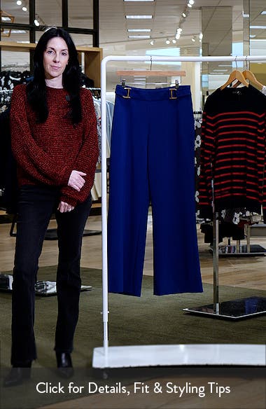 Elie Tahari The Inez Buckle Detail Wide Leg Pants | Nordstrom