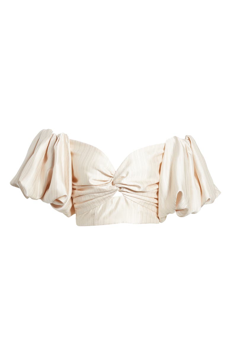 MOON RIVER Off the Shoulder Puff Sleeve Crop Top | Nordstrom