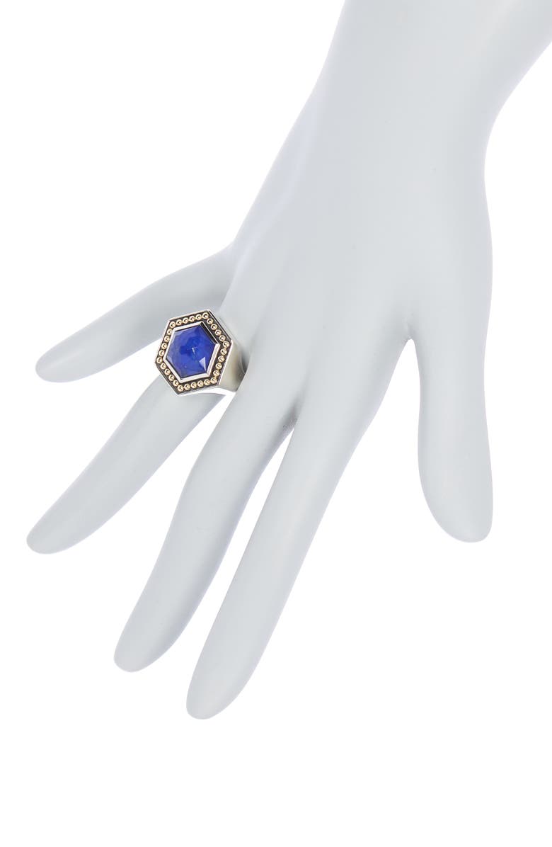 LAGOS Treasure Chest 18K Gold & Sterling Silver Lapis Hexagon Ring ...