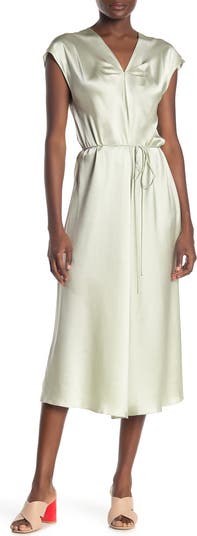 Vince V-Neck Silk Midi Dress | Nordstromrack