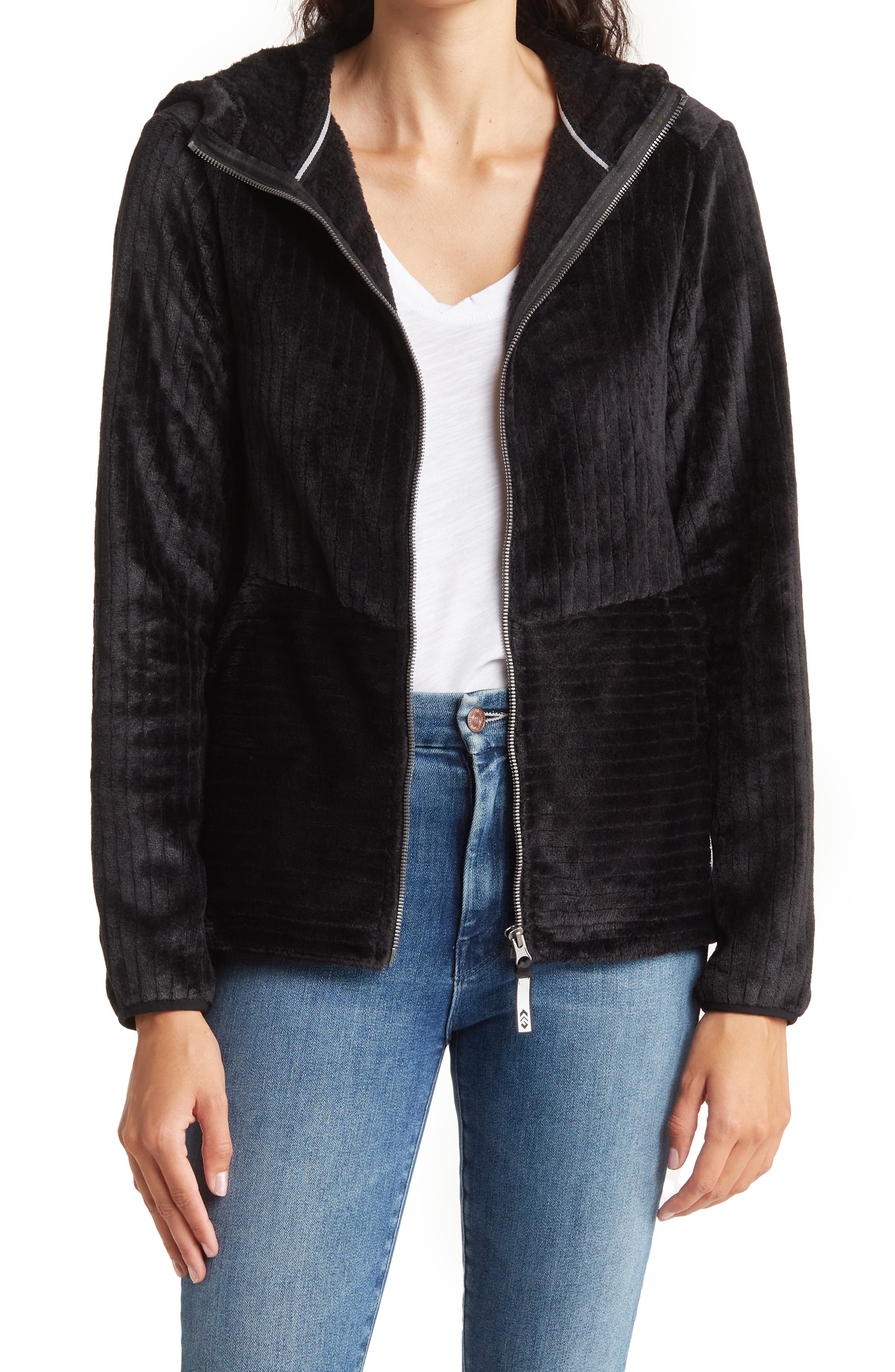 Free Country Ridgeline Ribbed Plush Faux Fur Jacket | Nordstromrack