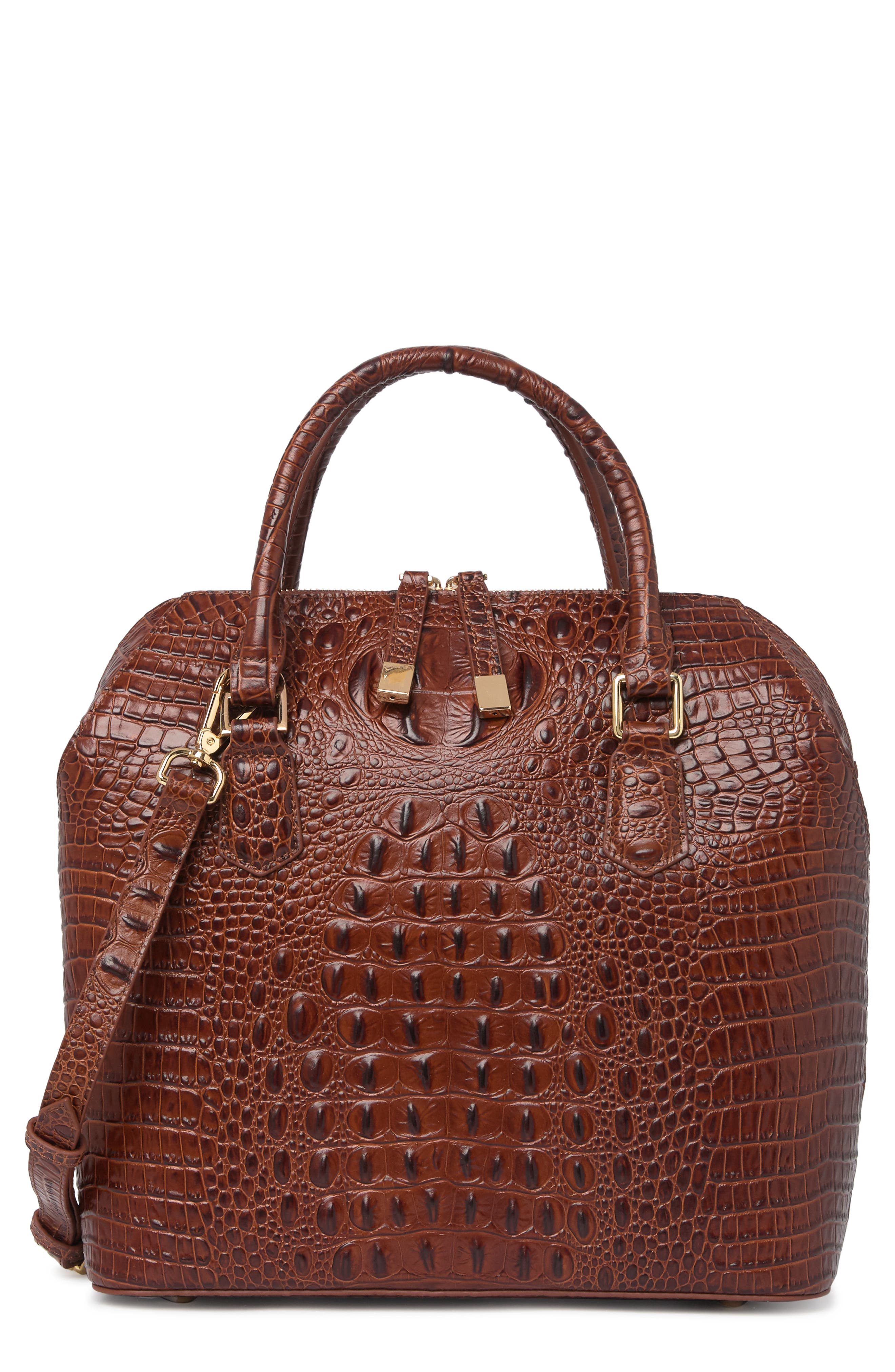 VICENZO LEATHER Grace Croc Embossed Leather Satchel | Nordstromrack