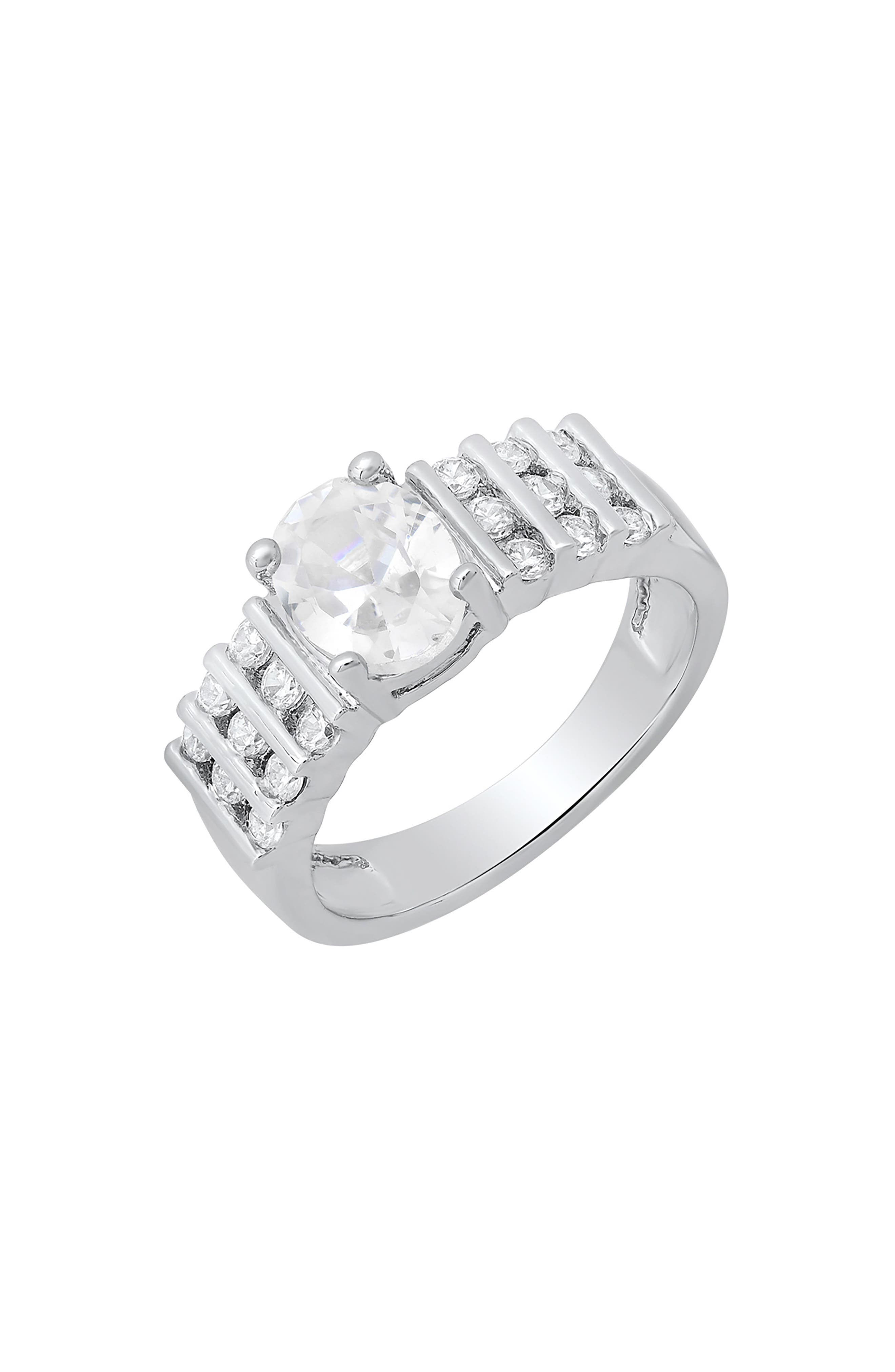 HMY JEWELRY Oval Cut Simulated Diamond Pavé Ring | Nordstromrack
