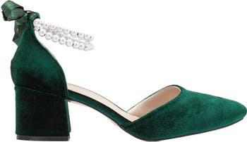 Forever & Always Shoes Miranda Low Block Heels with Pearls | Nordstrom