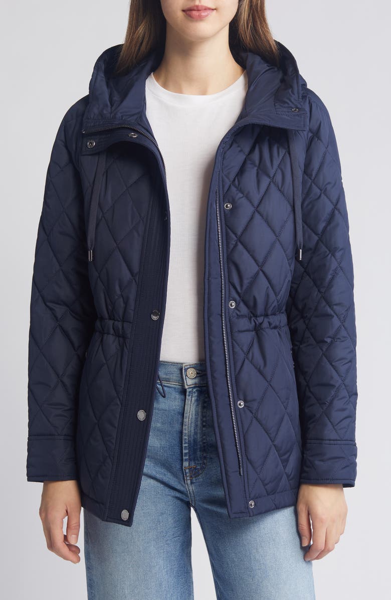 Michael Kors Water Resistant Diamond Quilted Hooded Jacket | Nordstromrack