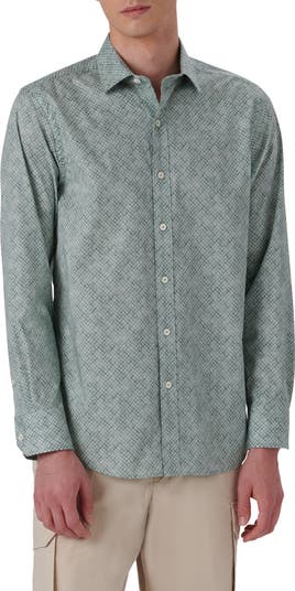 Bugatchi Shaped Fit Print Stretch Cotton Button-Up Shirt | Nordstrom
