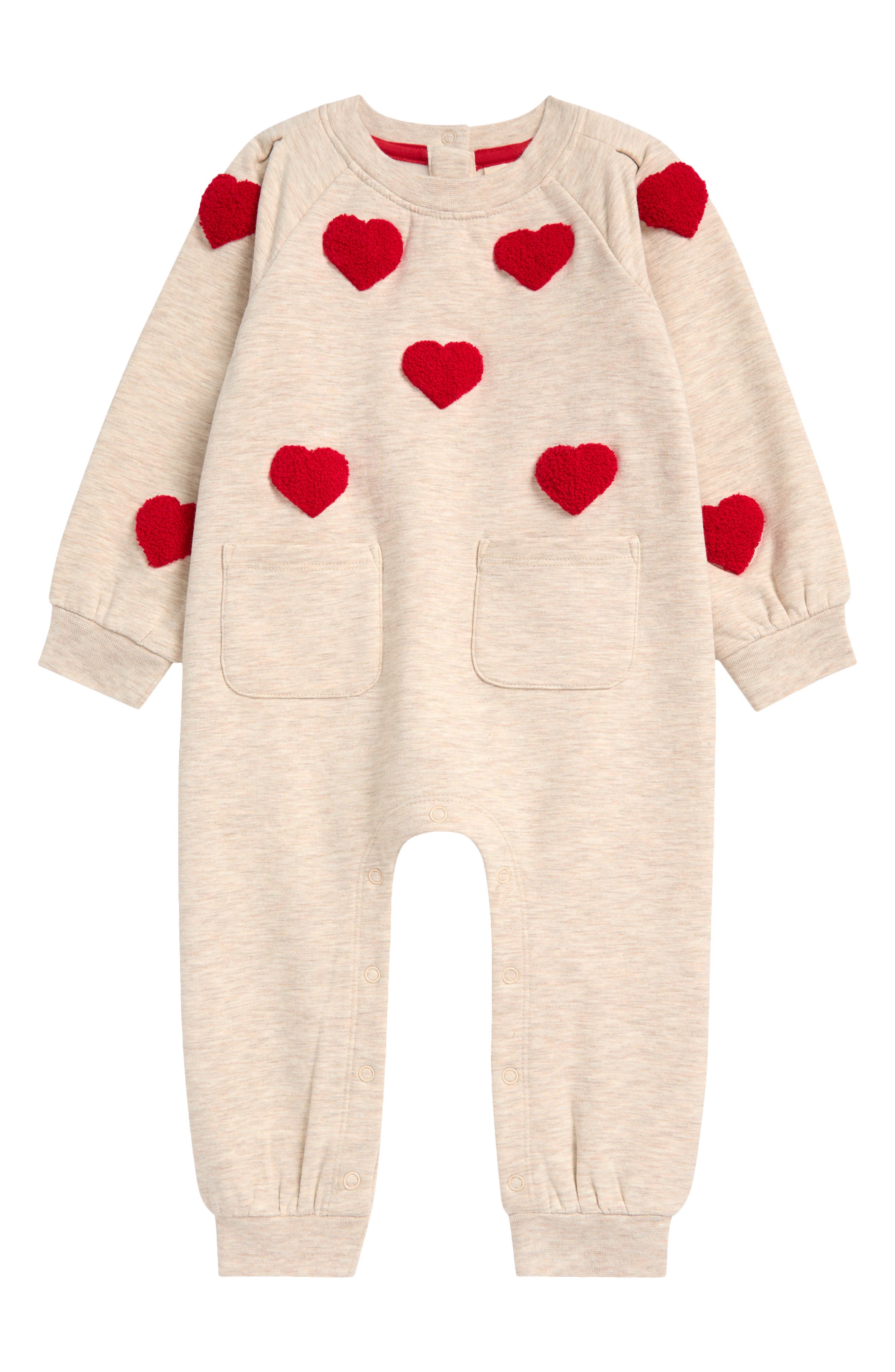 Tucker + Tate Print Shoulder Pleat Fleece Romper | Nordstromrack