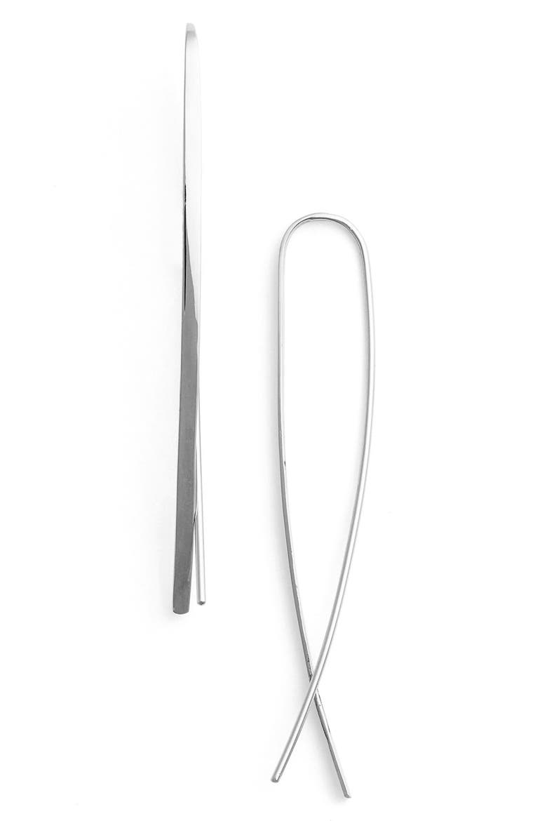 Mini Narrow Flat Upside Down Hoop Earrings (Women) | Nordstromrack