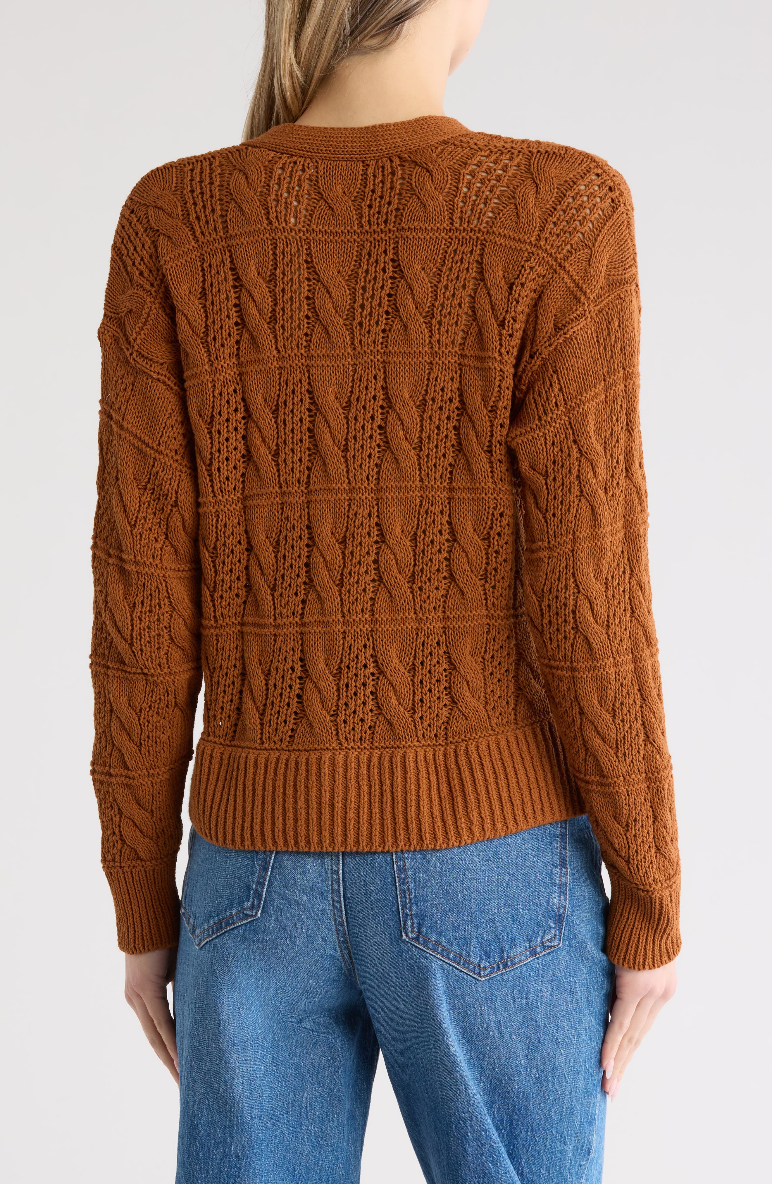 Madewell Open Stitch Cable Cotton Cardigan Sweater | Nordstromrack