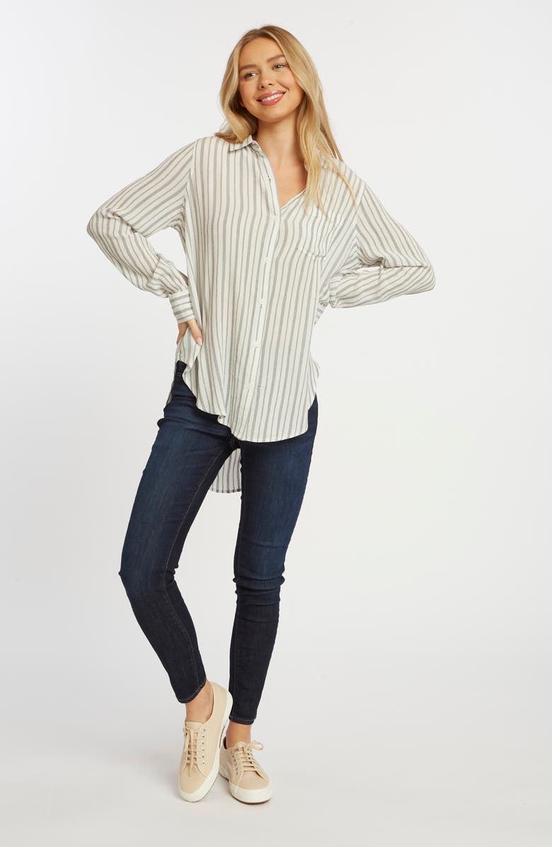 Thread & Supply Atlantic Oversize Stripe Button-Up Shirt | Nordstromrack