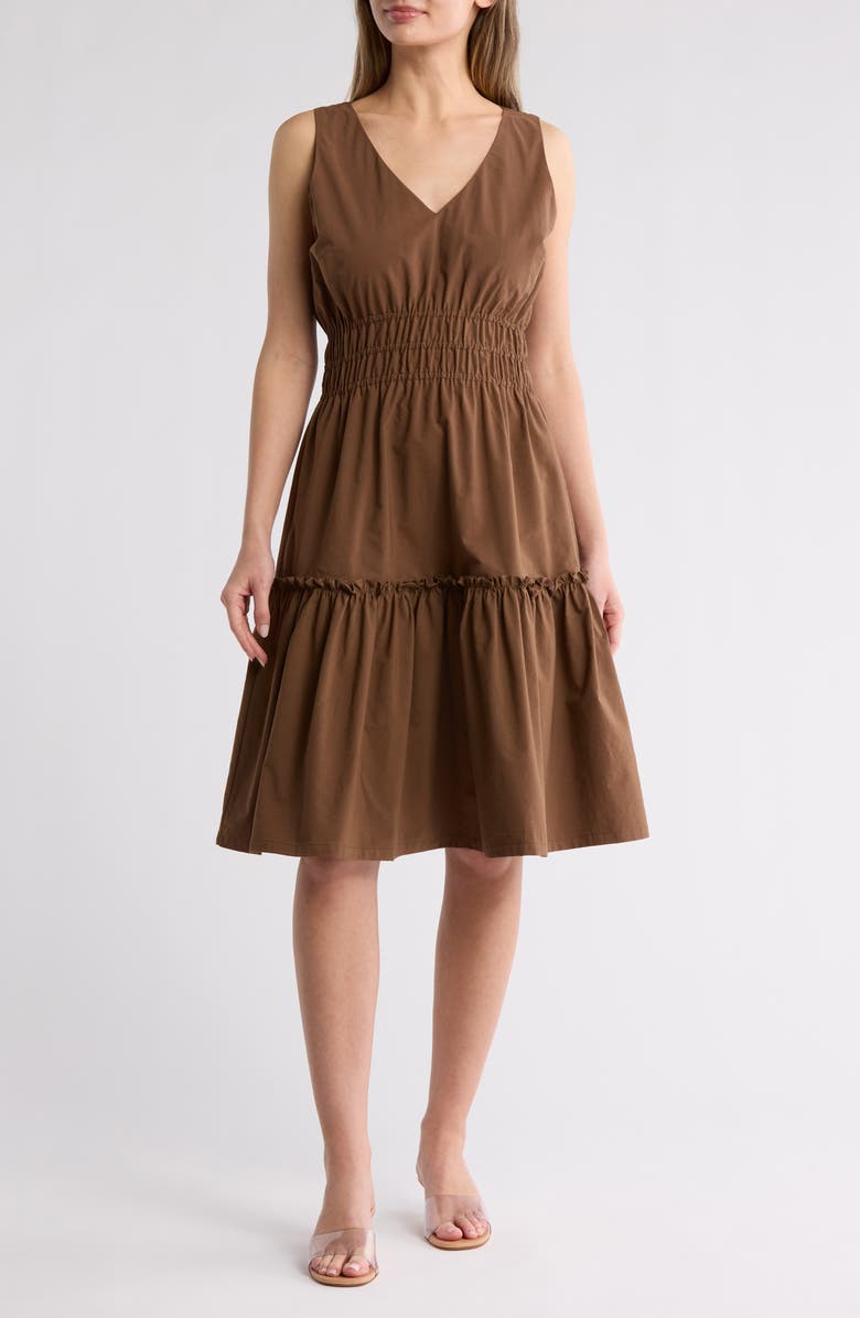 Ellen Tracy Sleeveless Tiered Cotton Dress | Nordstromrack