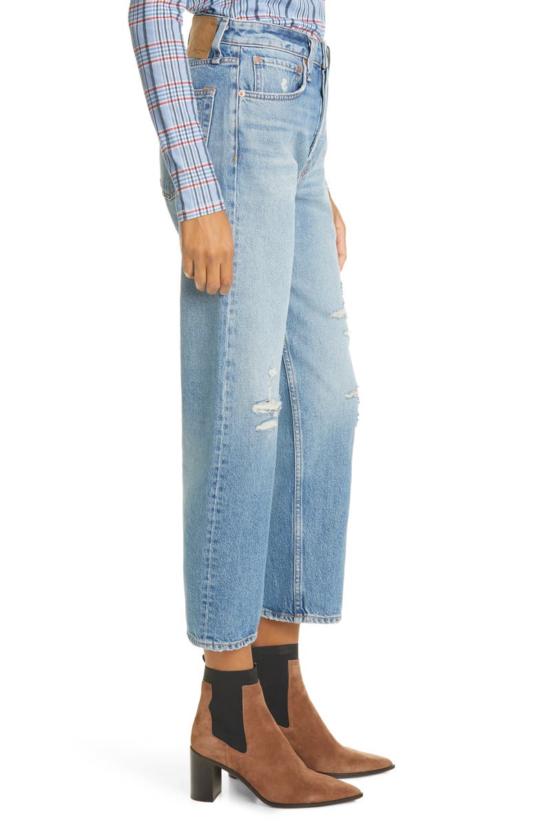rag & bone Maya Ripped High Waist Ankle Straight Leg Jeans | Nordstromrack