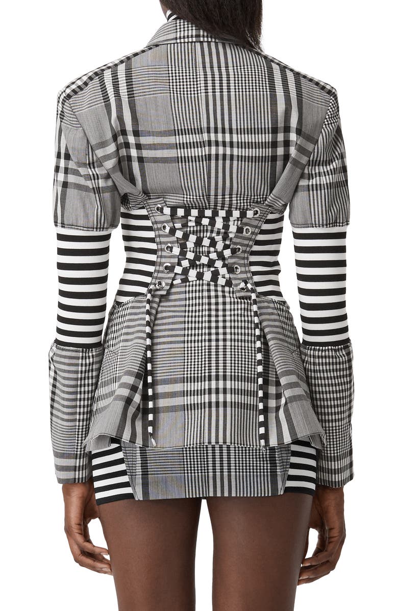 Burberry Stripe & Check Corset Blazer | Nordstrom
