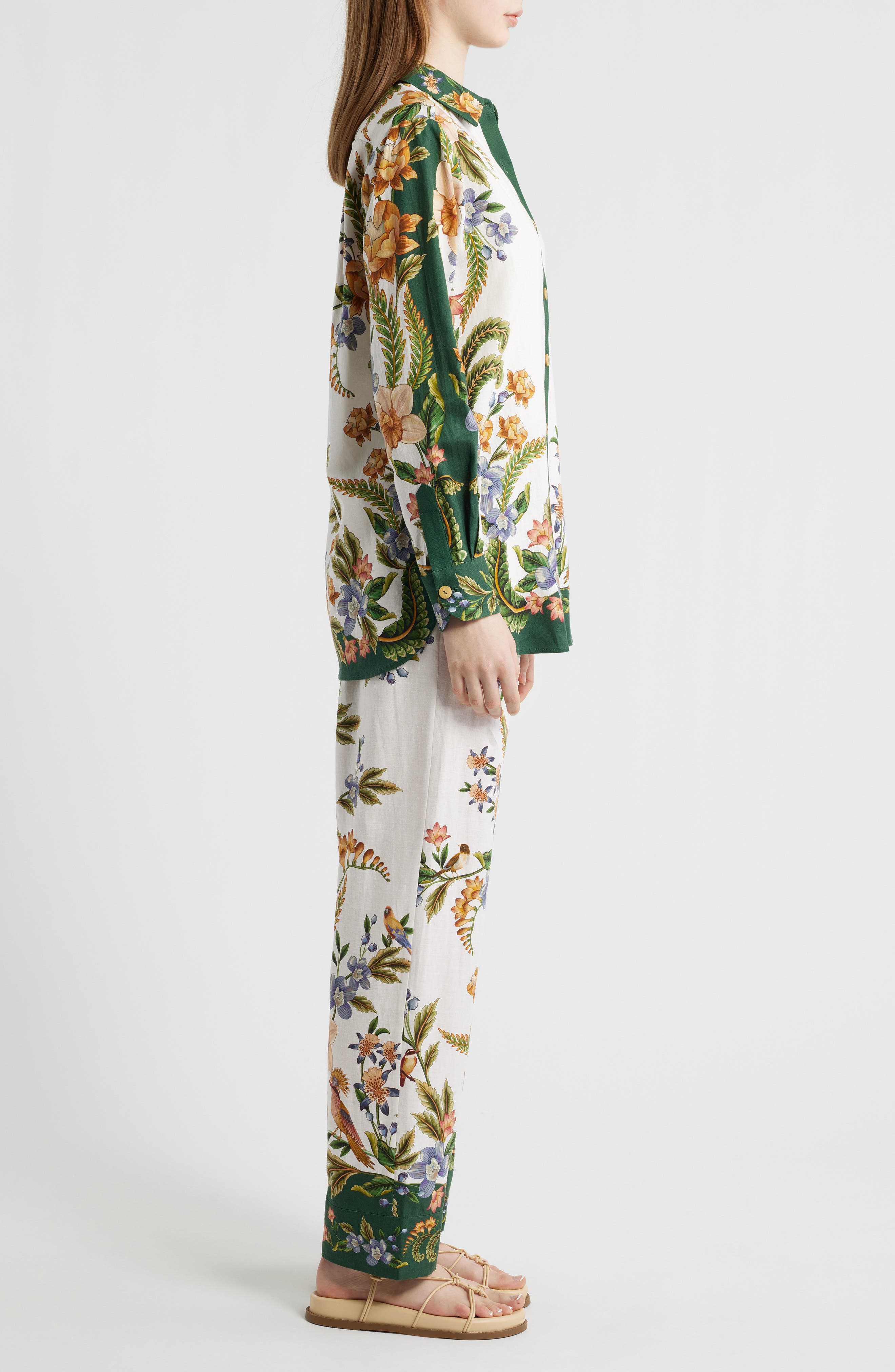 FARM Rio Sand Nature Linen Blend Button-Up Shirt | Nordstrom