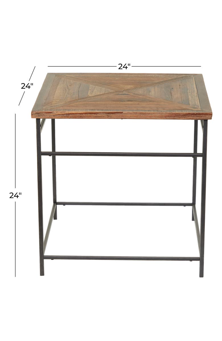SONOMA SAGE HOME Black Metal Rustic Accent Table with Brown Wood Top ...
