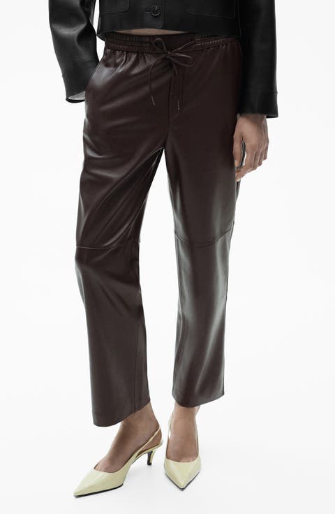 Women's Brown Leather & Faux Leather Pants & Leggings | Nordstrom