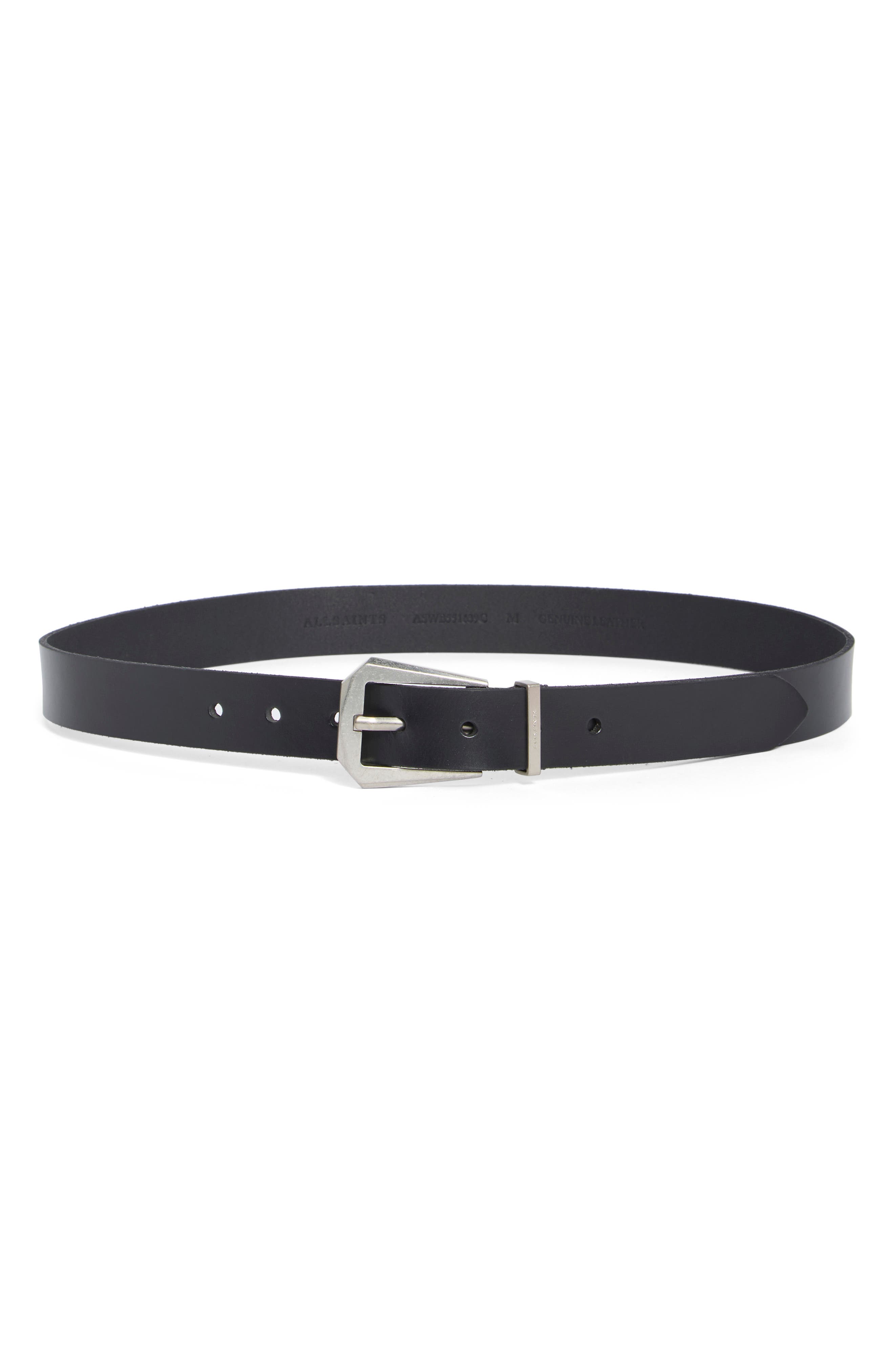 AllSaints Western Hexagonal Buckle Leather Belt | Nordstromrack