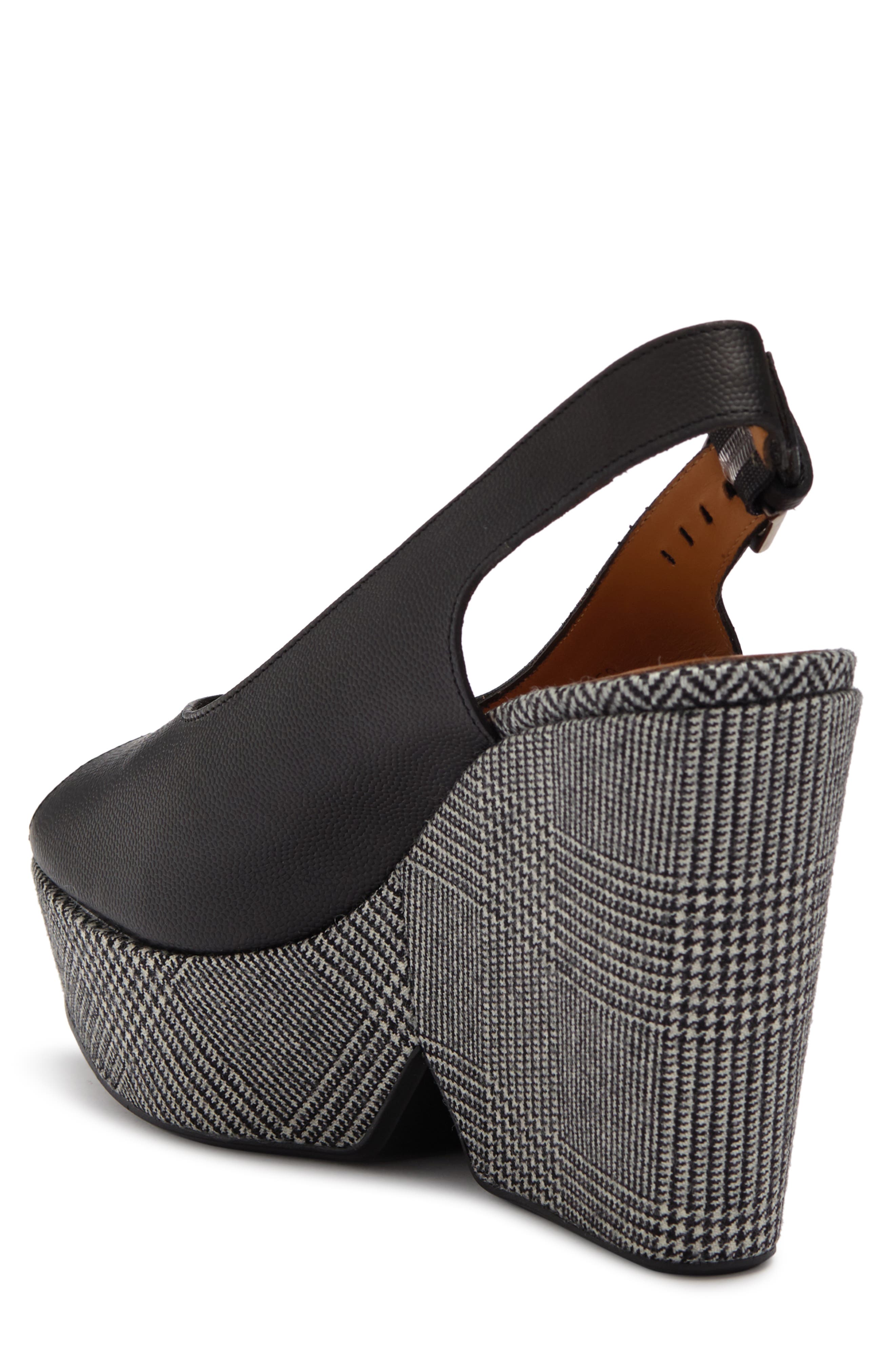 Robert Clergerie Dylan Peep Toe Houndstooth Wedge Sandal | Nordstromrack