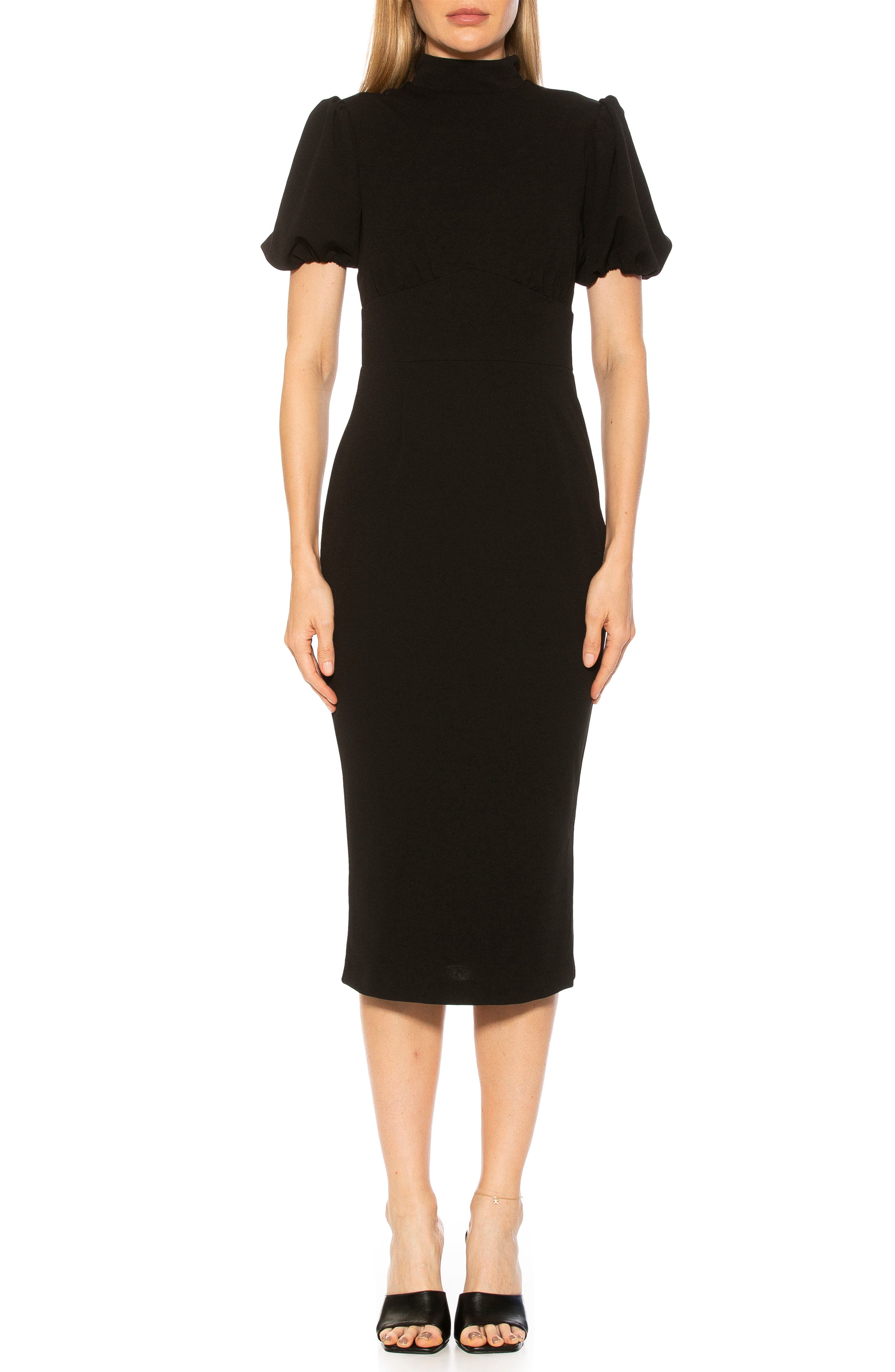 Alexia Admor Natasha Puff Sleeve Pencil Midi Dress | Nordstromrack