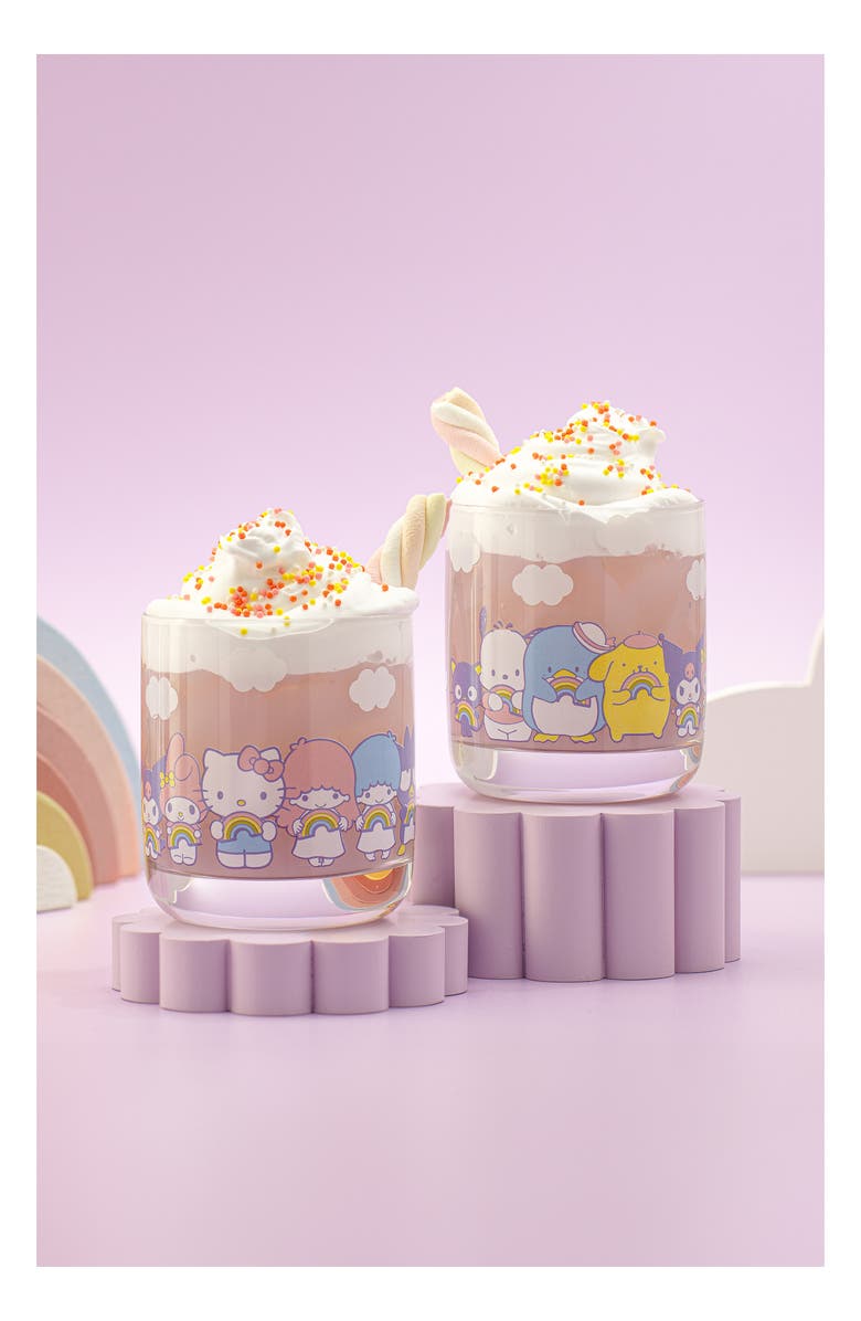 JoyJolt x Sanrio Hello Kitty® & Friends Rainbow Set of 4 Short Glasses ...