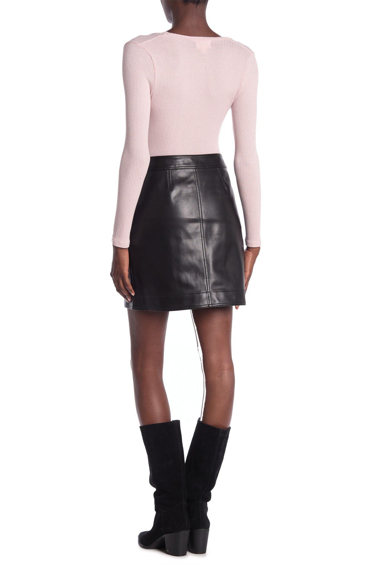 Diane von Furstenberg Dolores Faux Leather Zip Front Mini Skirt ...