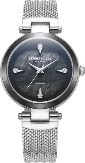 Kenneth Cole Diamond Index Mesh Strap Watch, 34mm | Nordstromrack