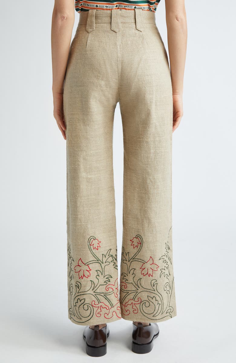 Bode Embroidered Trumpetflower Linen Pants | Nordstromrack