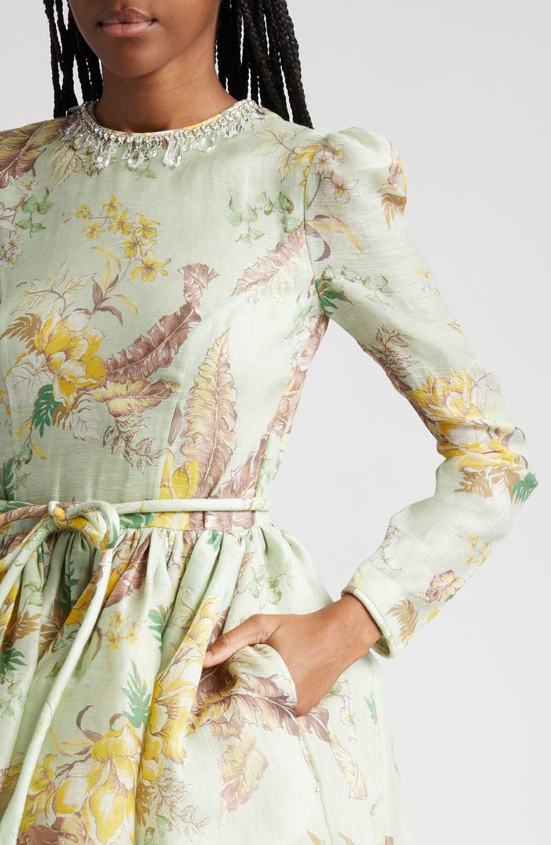 Zimmermann Matchmaker Tulip Long Sleeve Linen & Silk Minidress ...