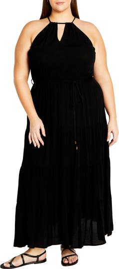 City Chic Stacey Keyhole Tiered Maxi Dress | Nordstrom