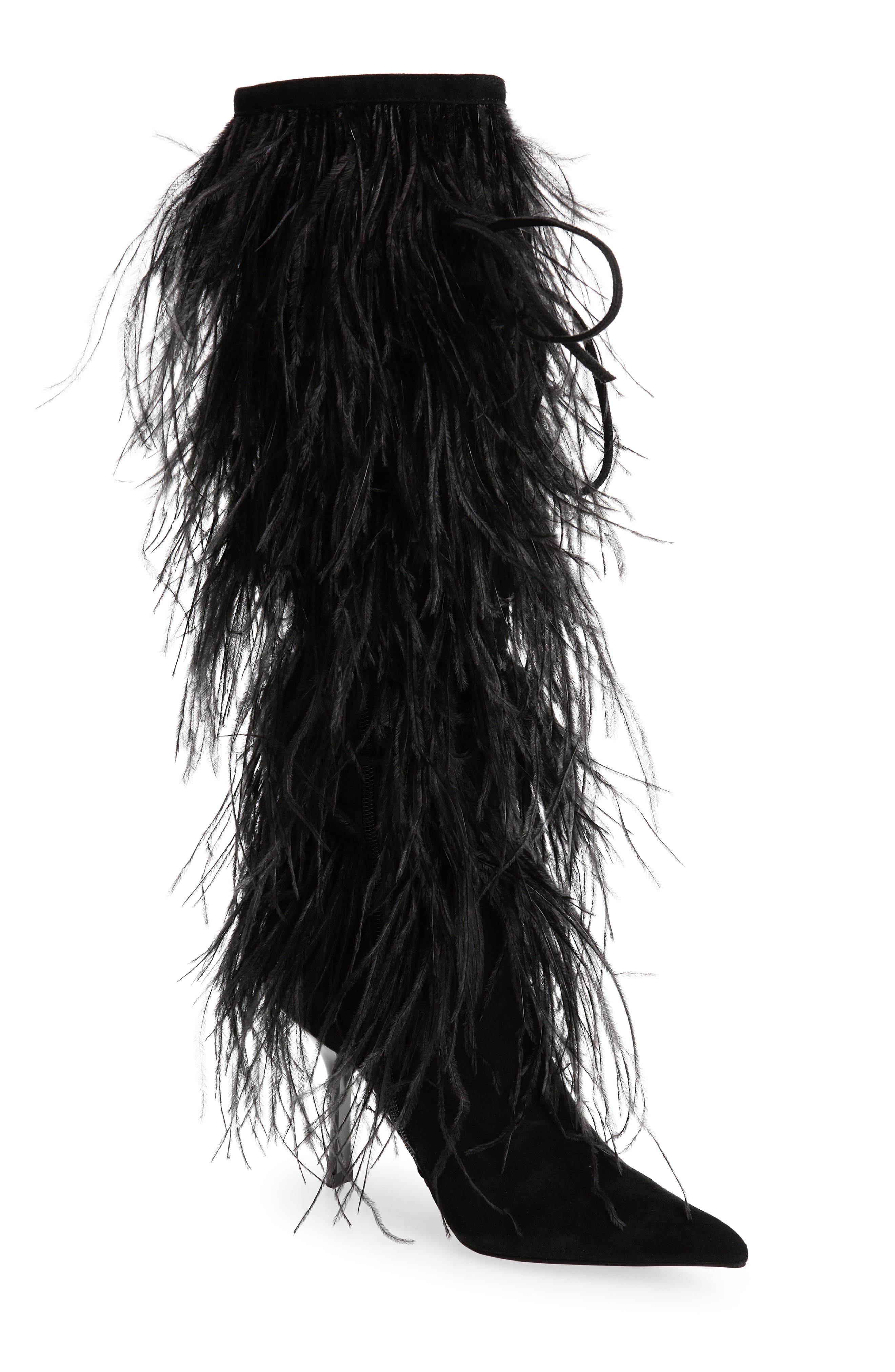 Jeffrey Campbell Shake-Ya Feather Over the Knee Boot (Women) | Nordstrom